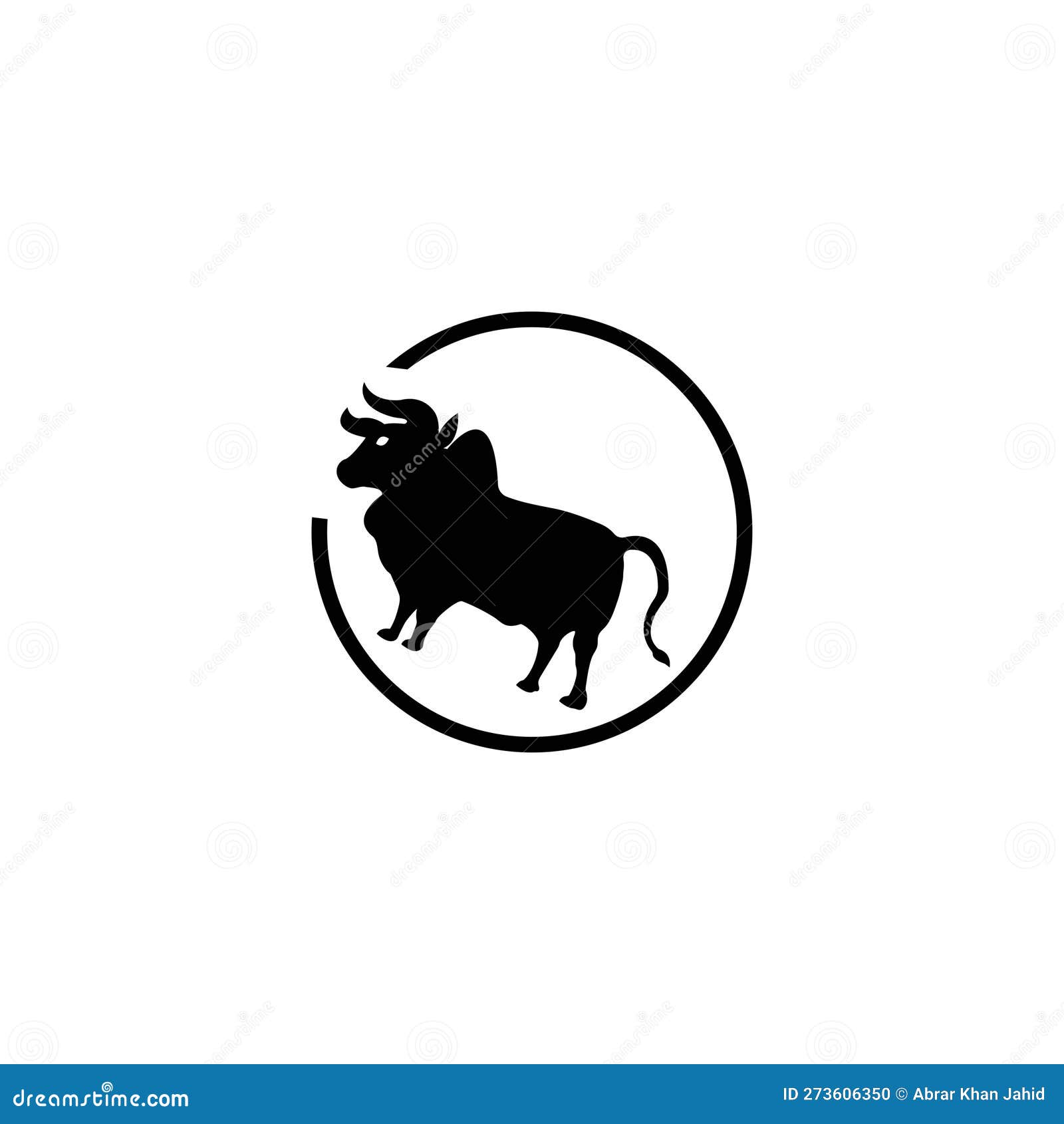 Circle Bull Animal Vector Logo Template Design Stock Vector ...