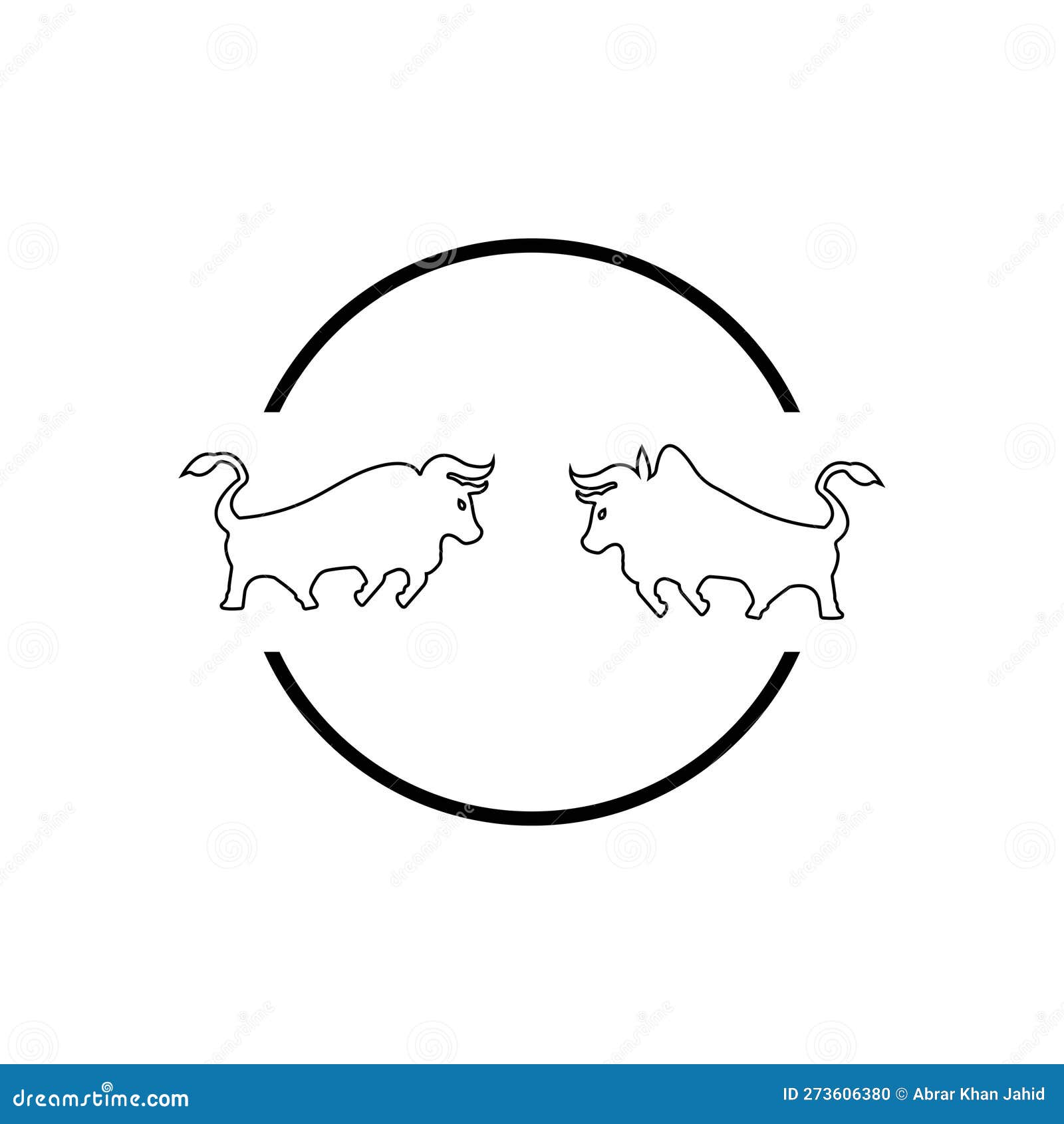 Circle Bull Logo Design Vector Template Stock Vector - Illustration of ...