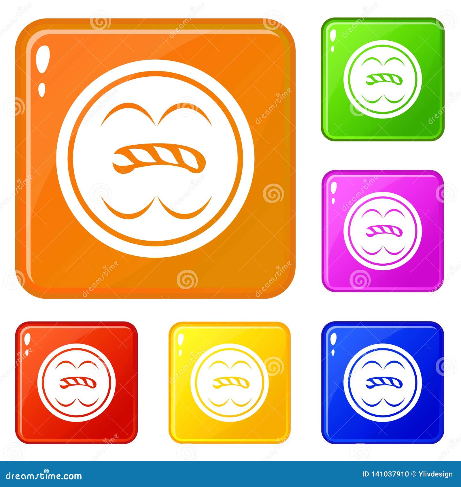 Circle Button Icons Set Vector Color Stock Vector - Illustration of ...