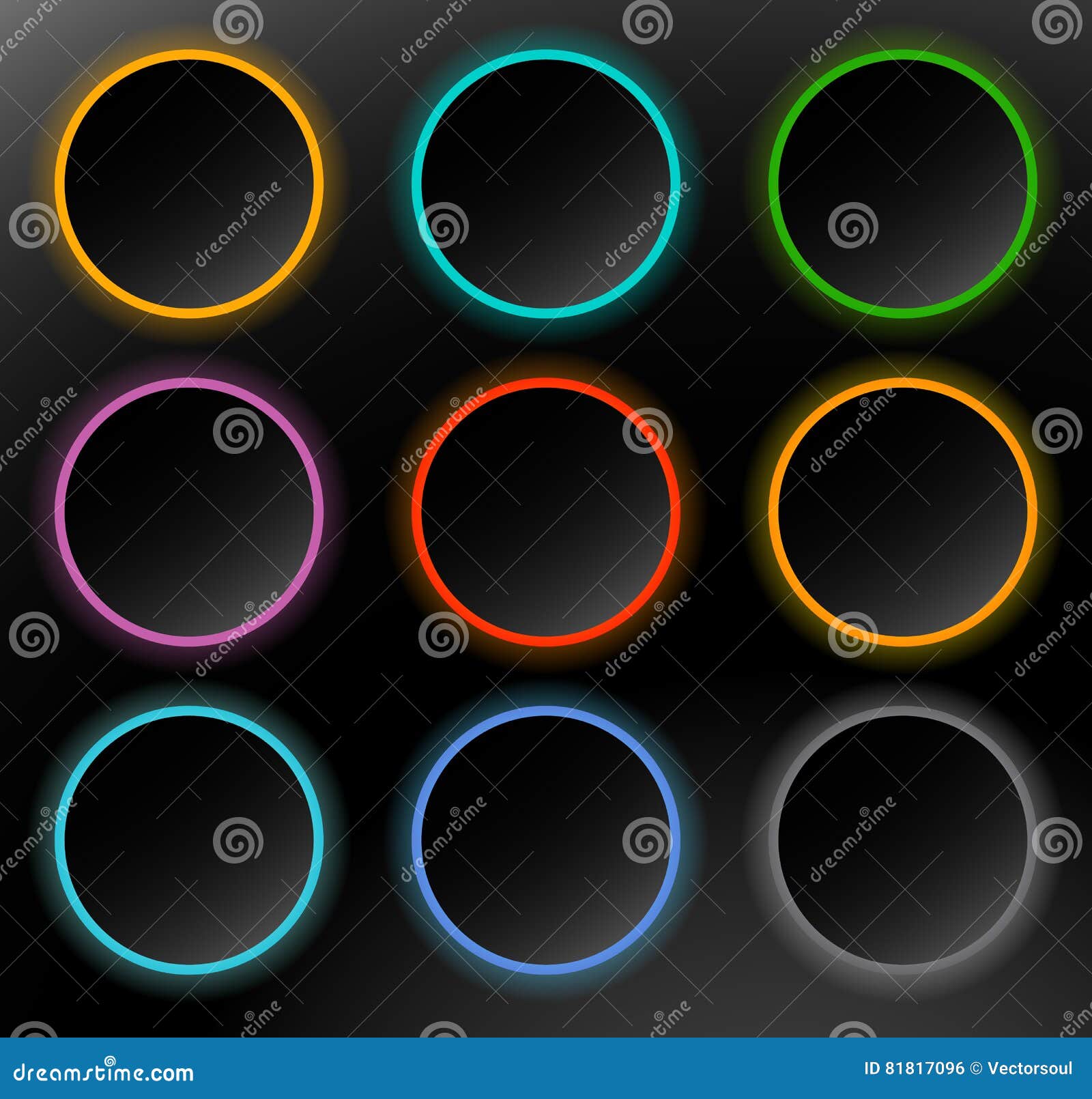 Circle Buttons, Badges. Button Backgrounds with Dark Blank Space Stock ...