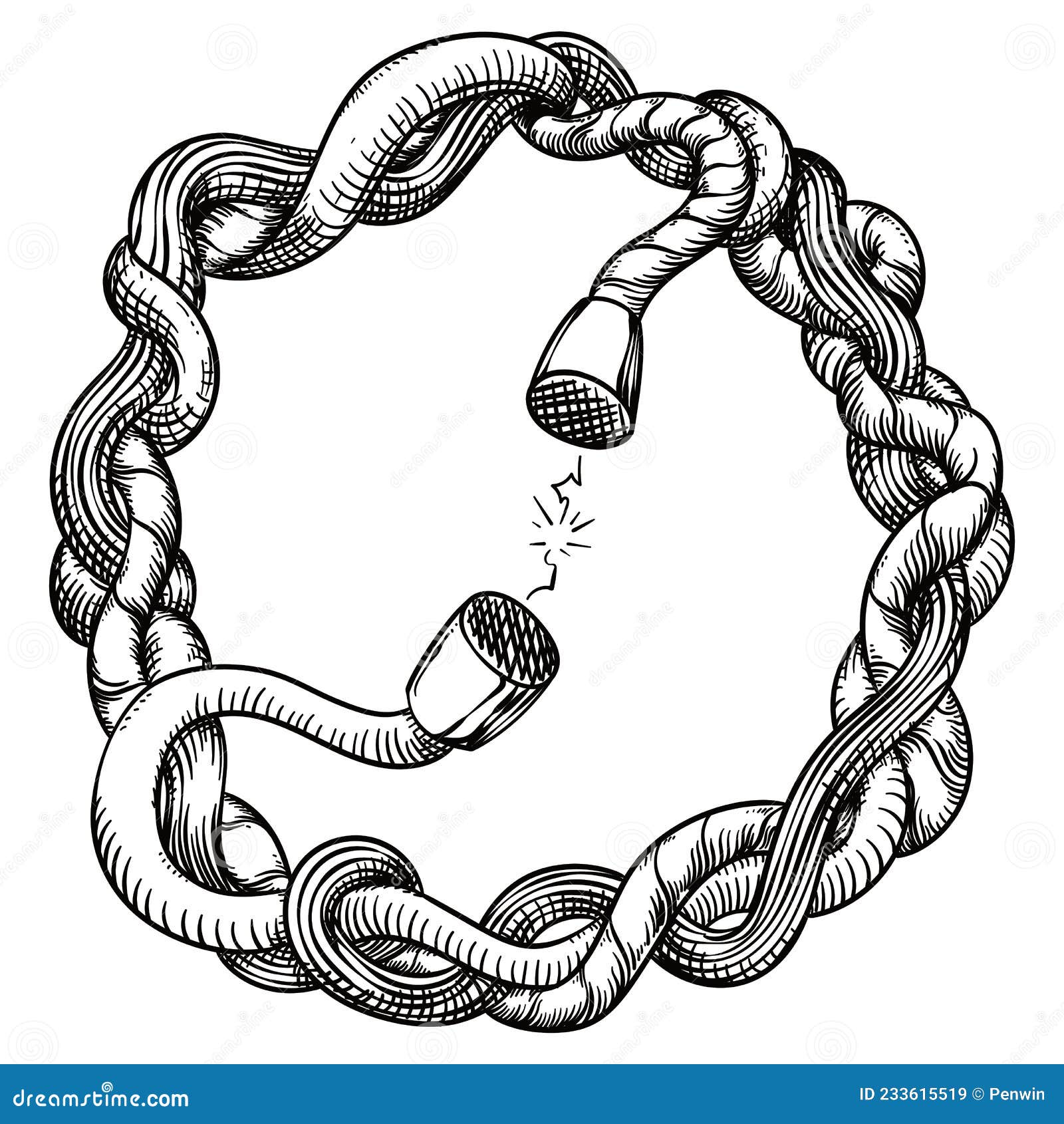 A Circle of Cables Ready To Be Connected, Vector Illustration Stock ...