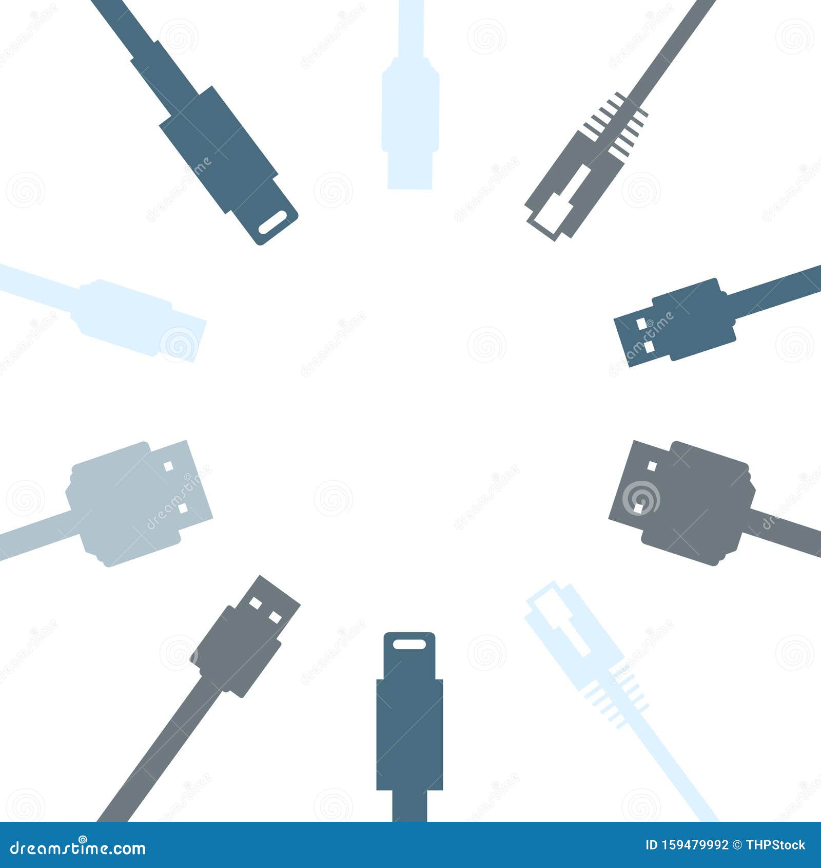 Circle of Cables Vector stock vector. Illustration of cord - 159479992