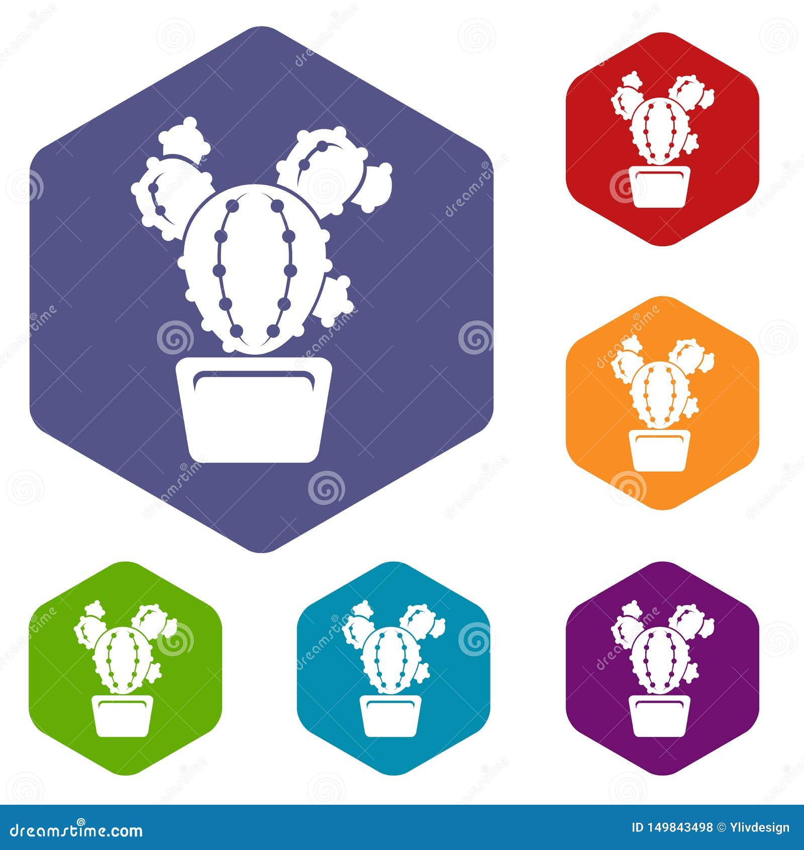 Circle Cactus Icon, Simple Style Stock Vector - Illustration of prickly ...