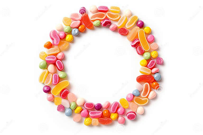Circle from Candies, Generative AI Stock Illustration - Illustration of ...