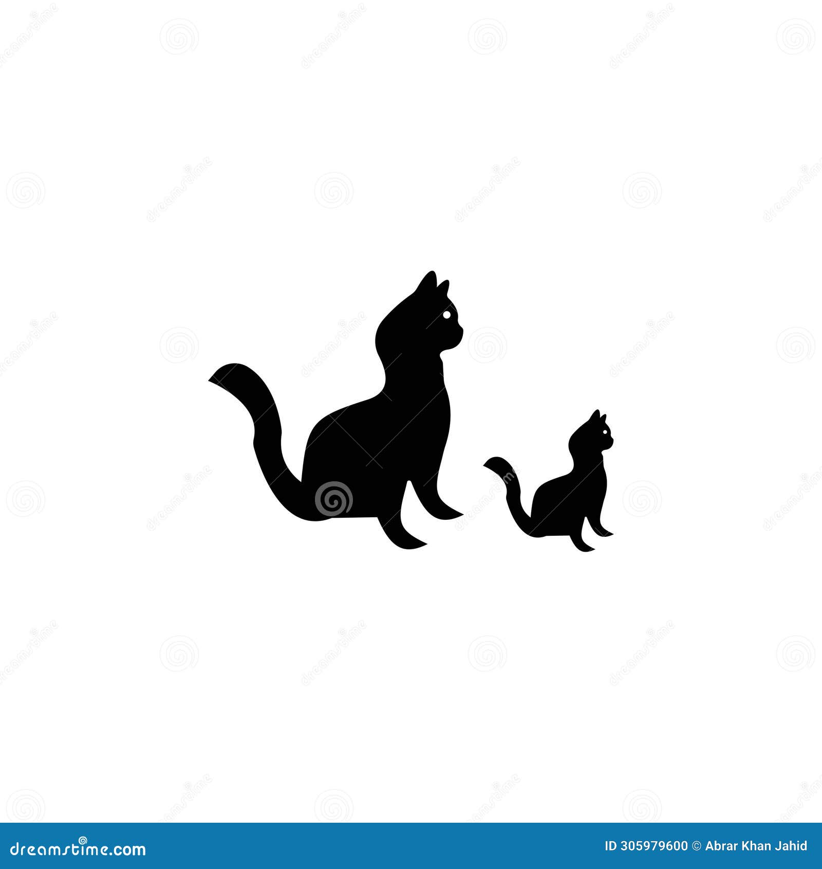 Circle Cat Animal Logo Design . Simple Black and White Cat Logo Stock ...