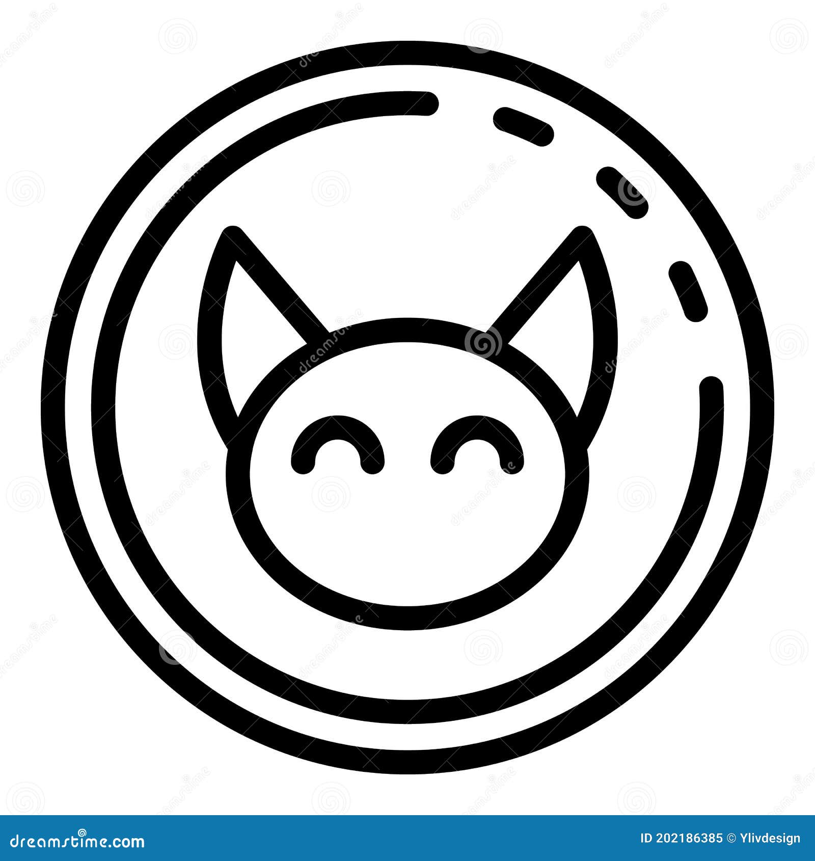 Circle Cat Icon, Outline Style Stock Vector - Illustration of circle ...
