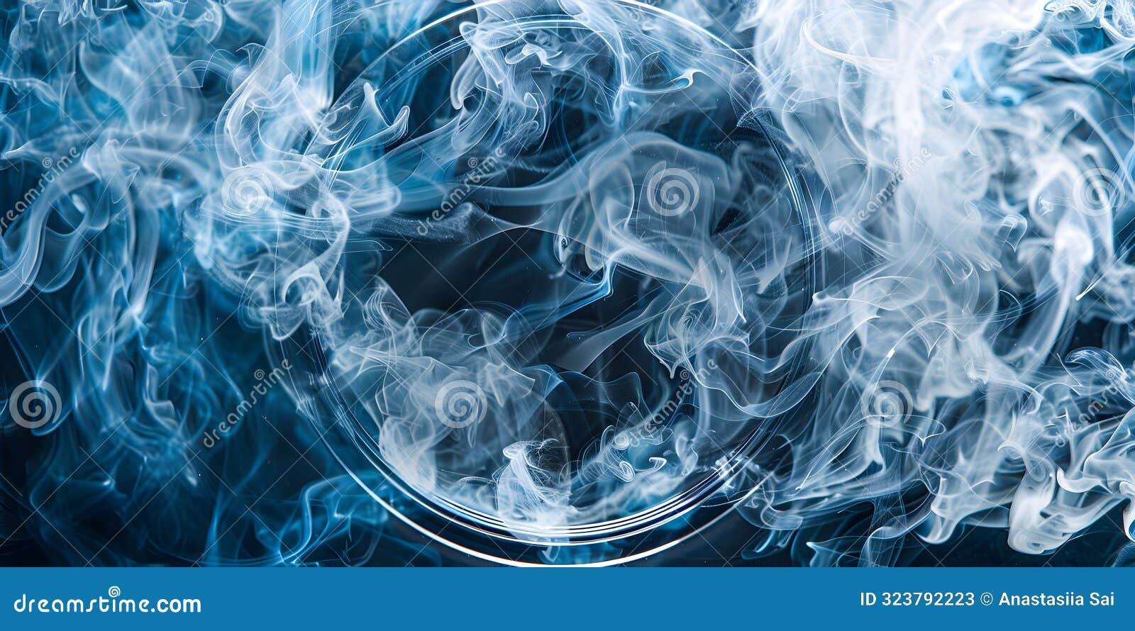 A Circle in the Center with Smoke Around Stock Image - Image of effect ...