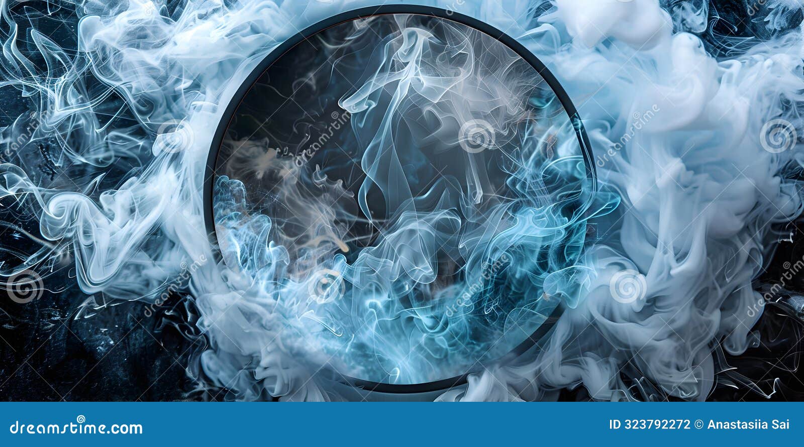 A Circle in the Center with Smoke Around Stock Photo - Image of ...