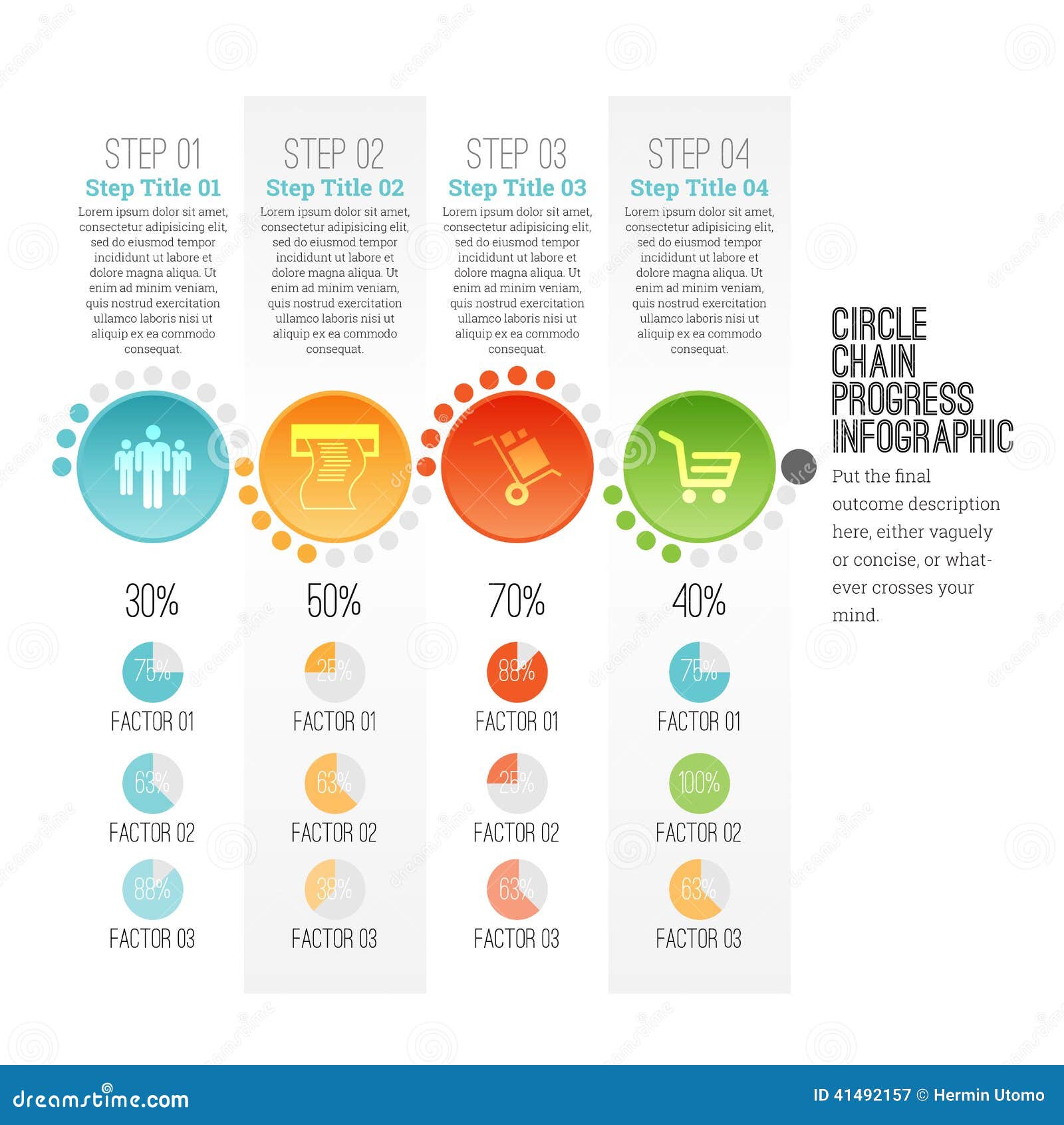 Circle Chain Progress Infographic Stock Vector - Illustration of circle ...