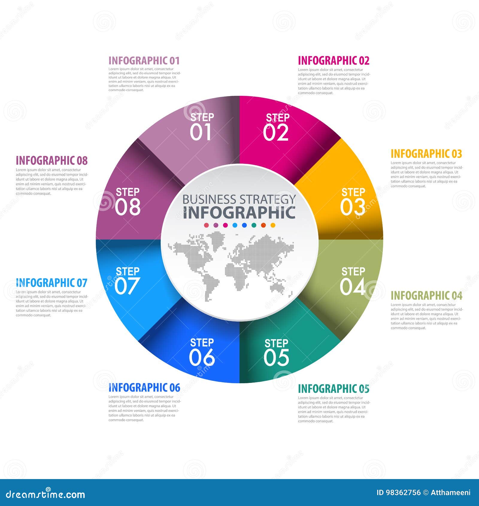 Circle Chart Business Infographics Design Elements Graphic Template ...