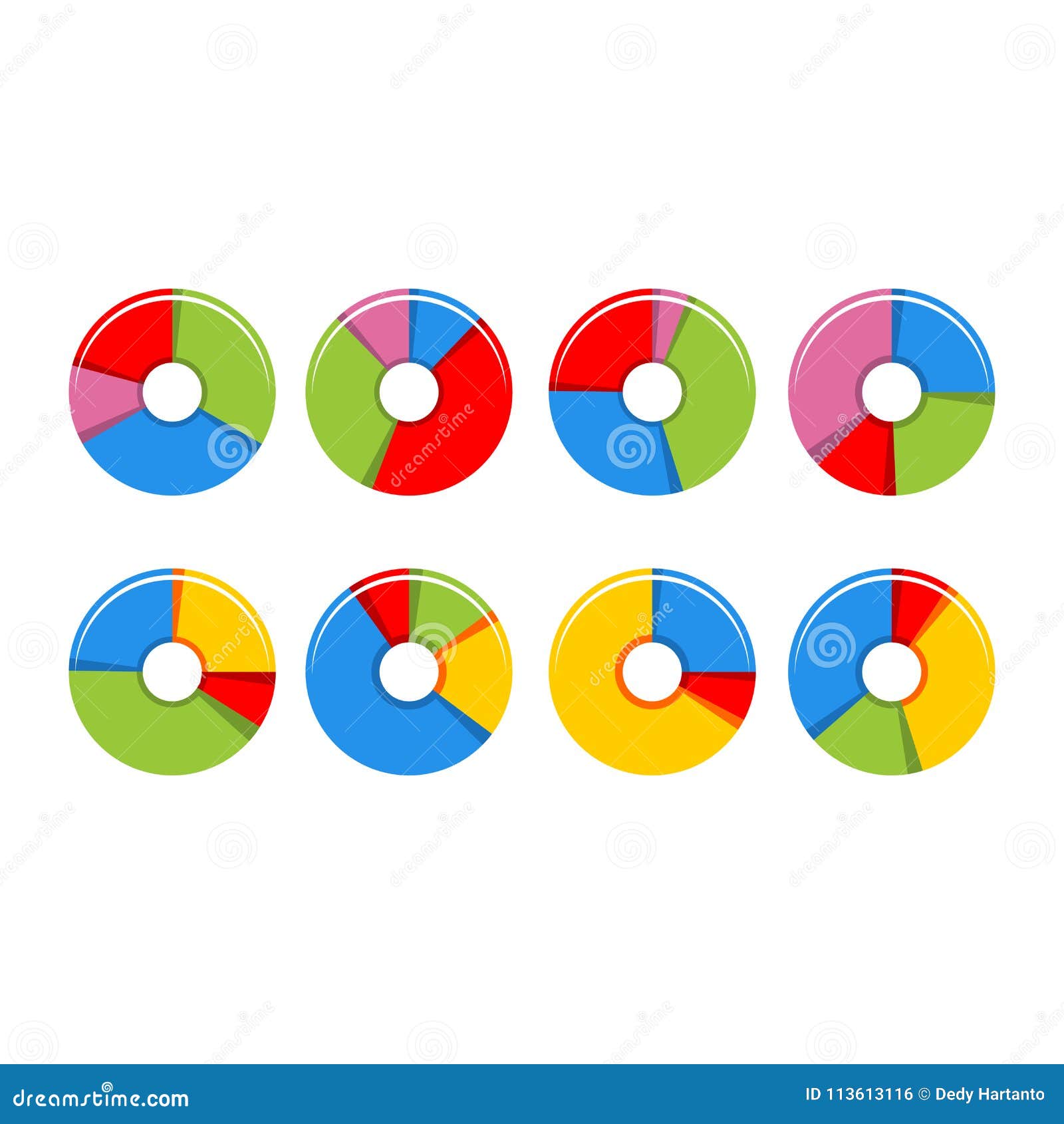 Circle Chart Diagram Vector Template Stock Vector - Illustration of ...