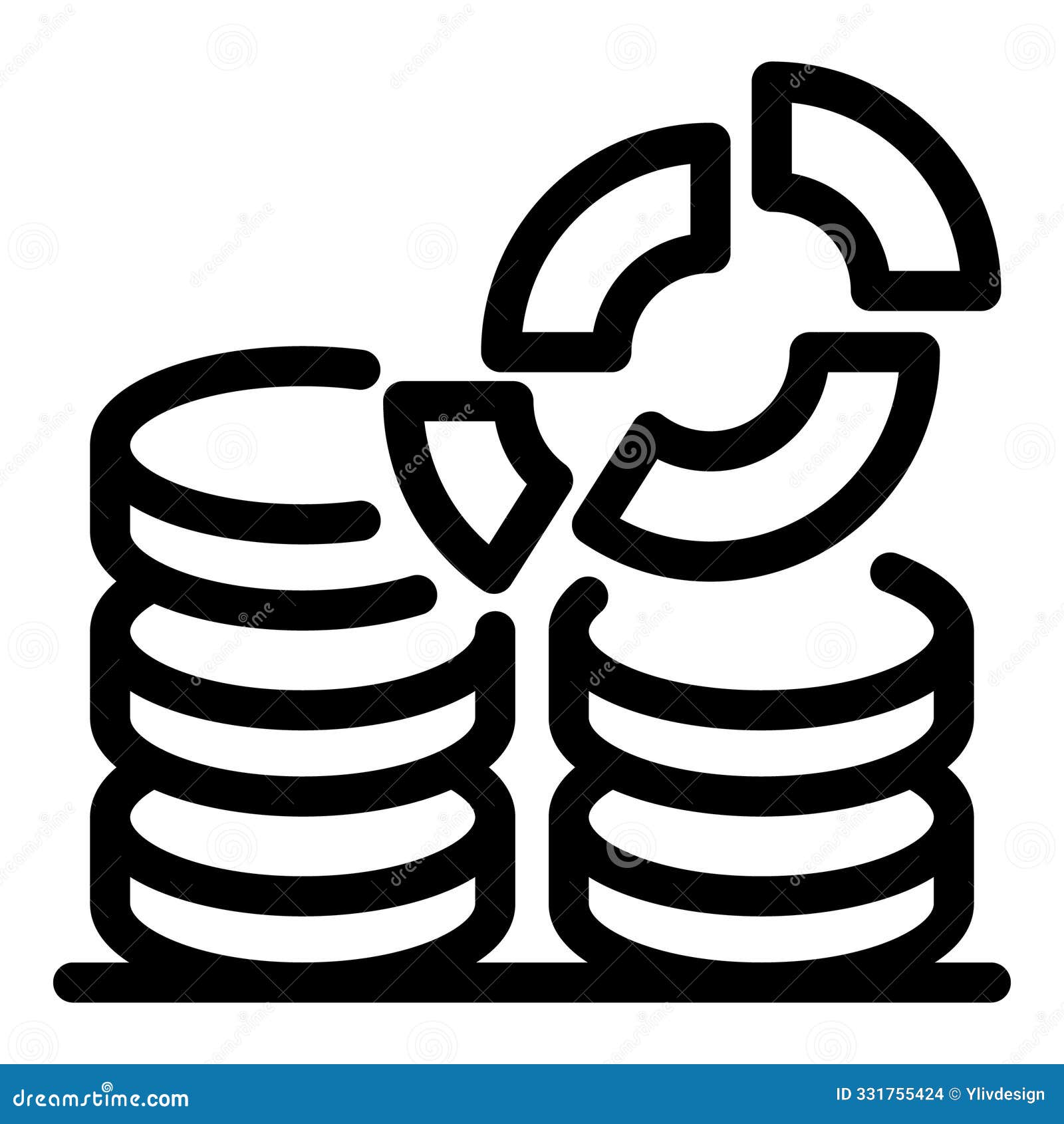 Circle Chart Dividing Stack of Coins Representing Business Investment ...