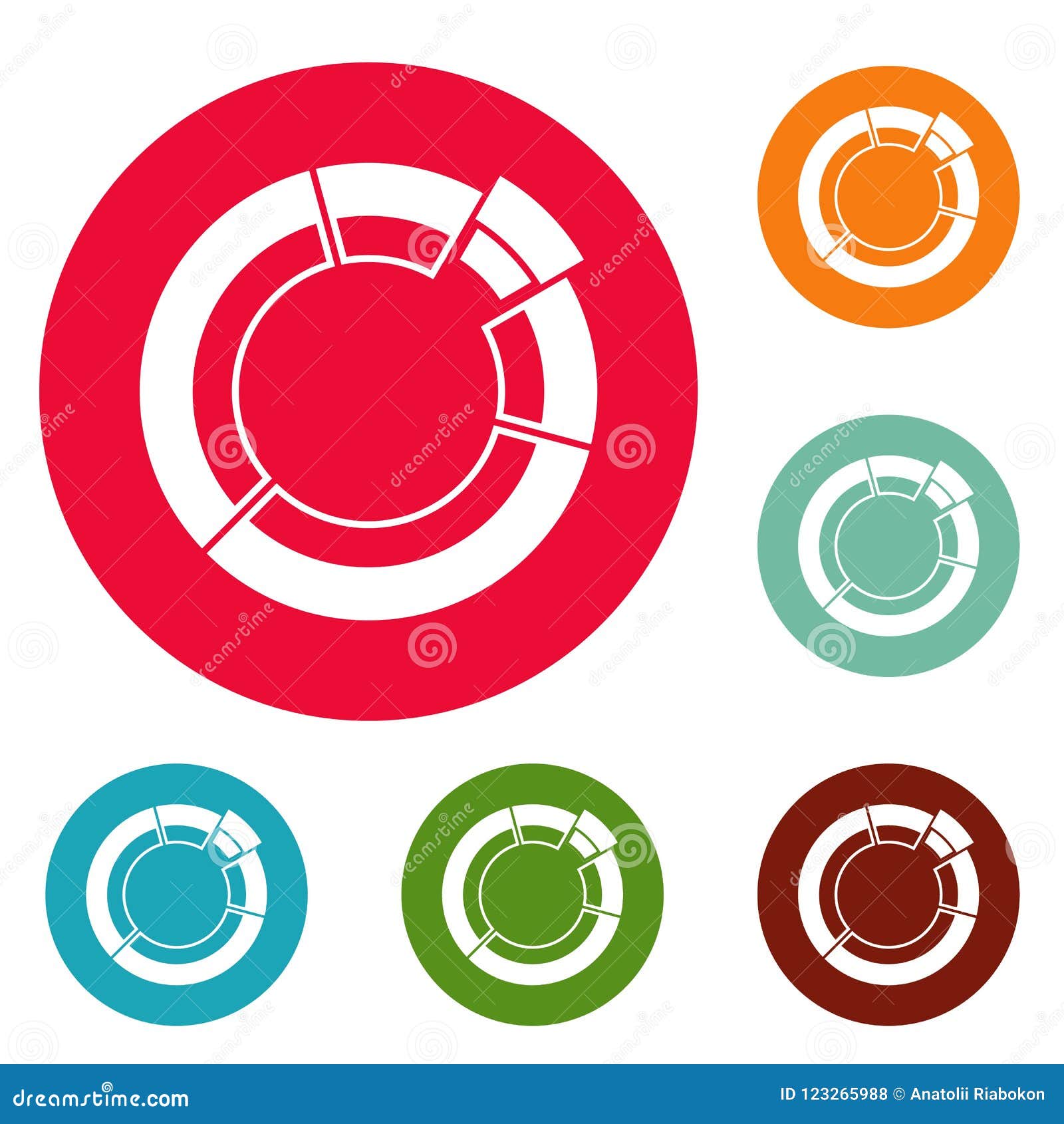 Circle Chart Icons Circle Set Stock Illustration - Illustration of ...