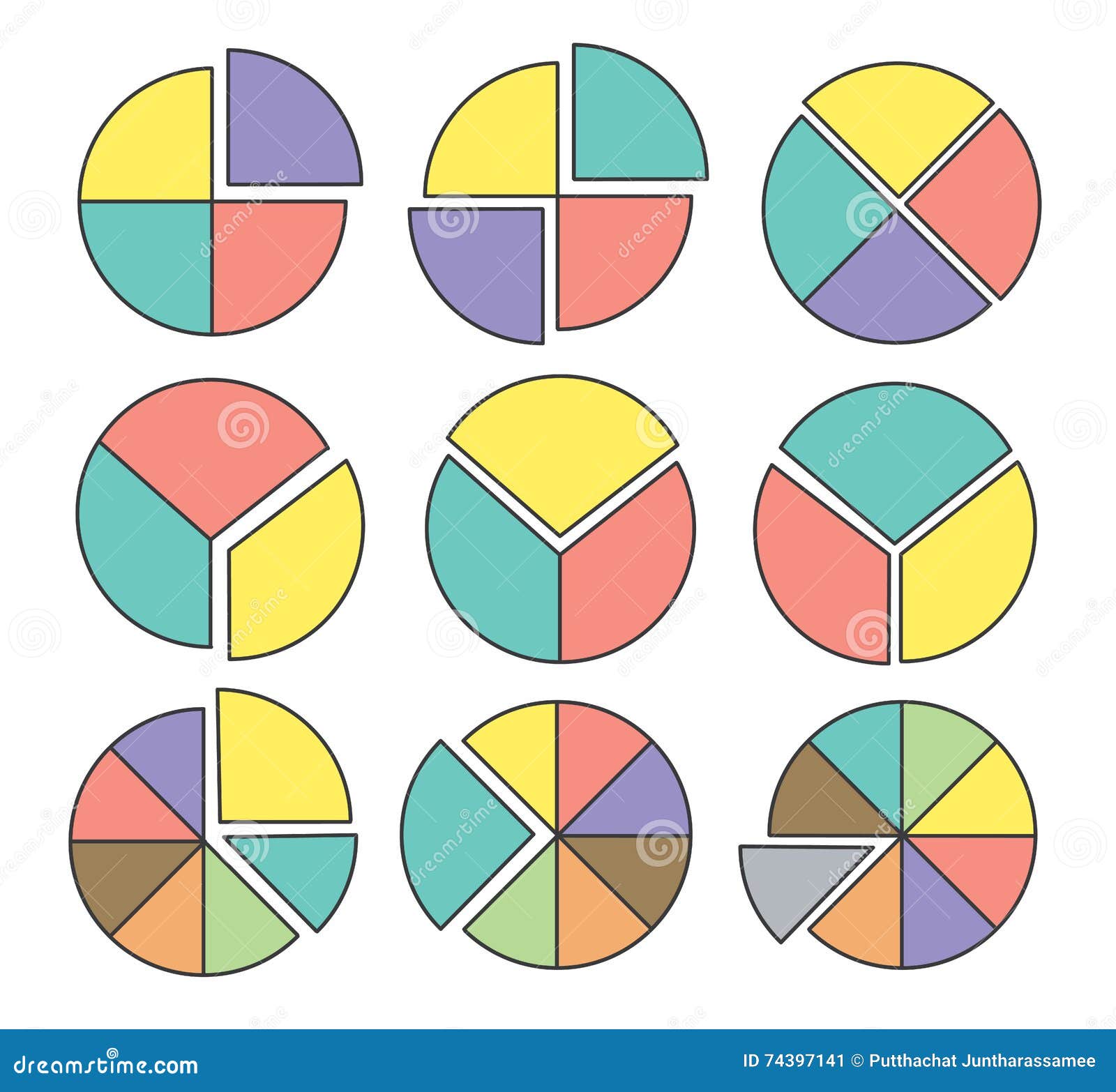 Circle chart stock vector. Illustration of graphic, vector - 74397141