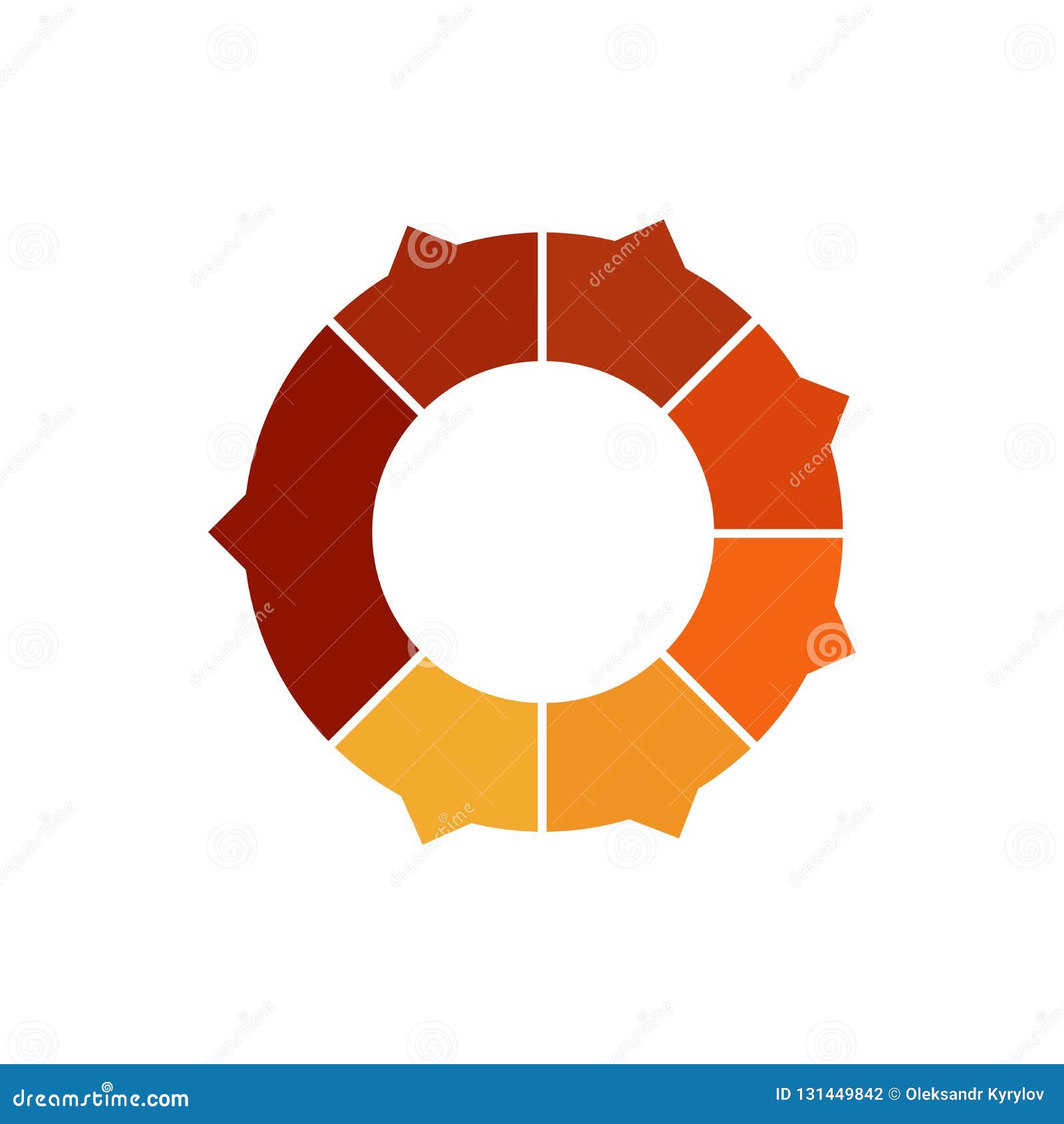 Circle Chart Infographic Template with Arrows and with 7 Options or ...