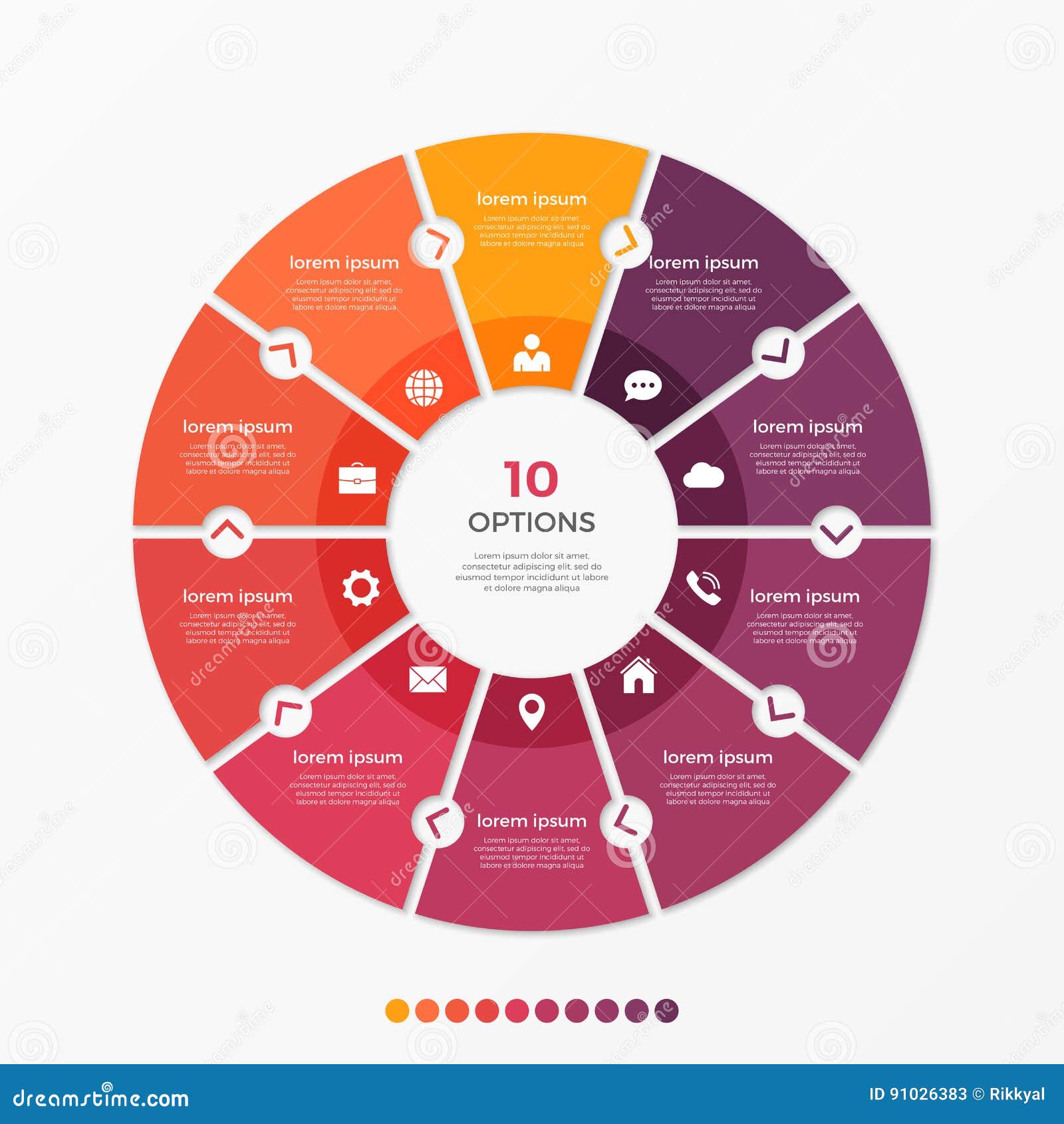Circle Chart Infographic Template With 11 Options Vector Illustration ...