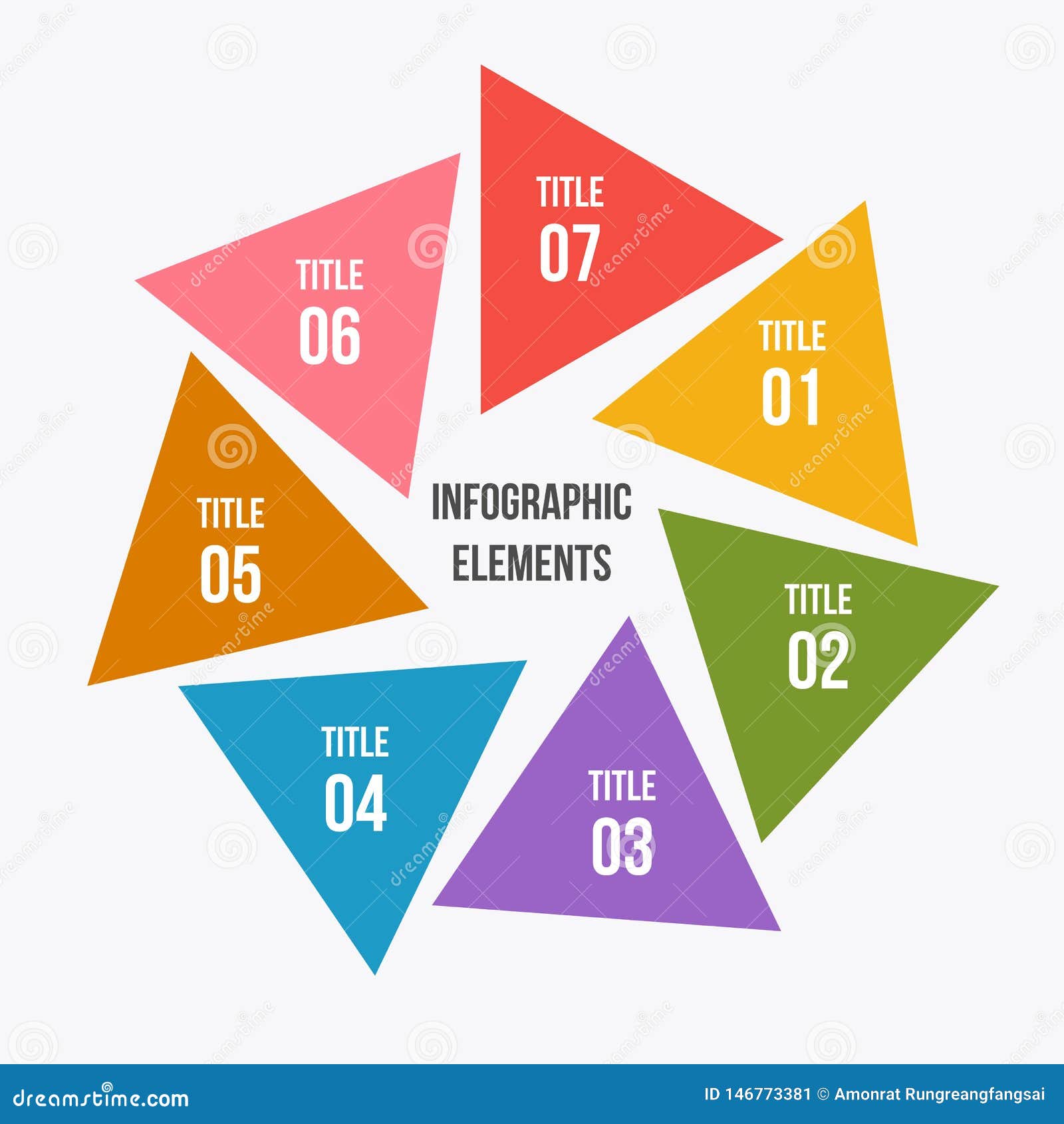 Circle Chart, Circle Infographic with Triangle Shape Stock Vector ...