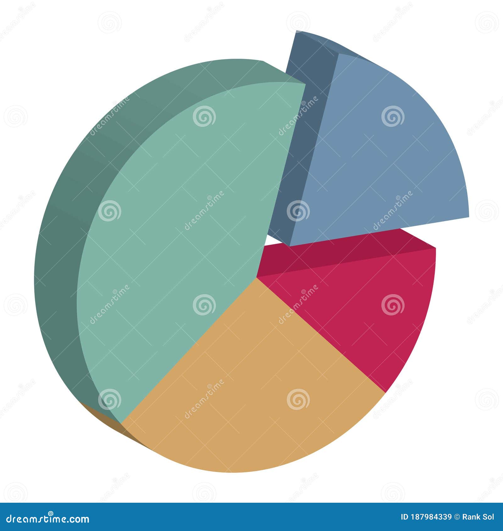 Circle Chart Isometric Vector Isolated Icon Which Can Easily Modify or ...