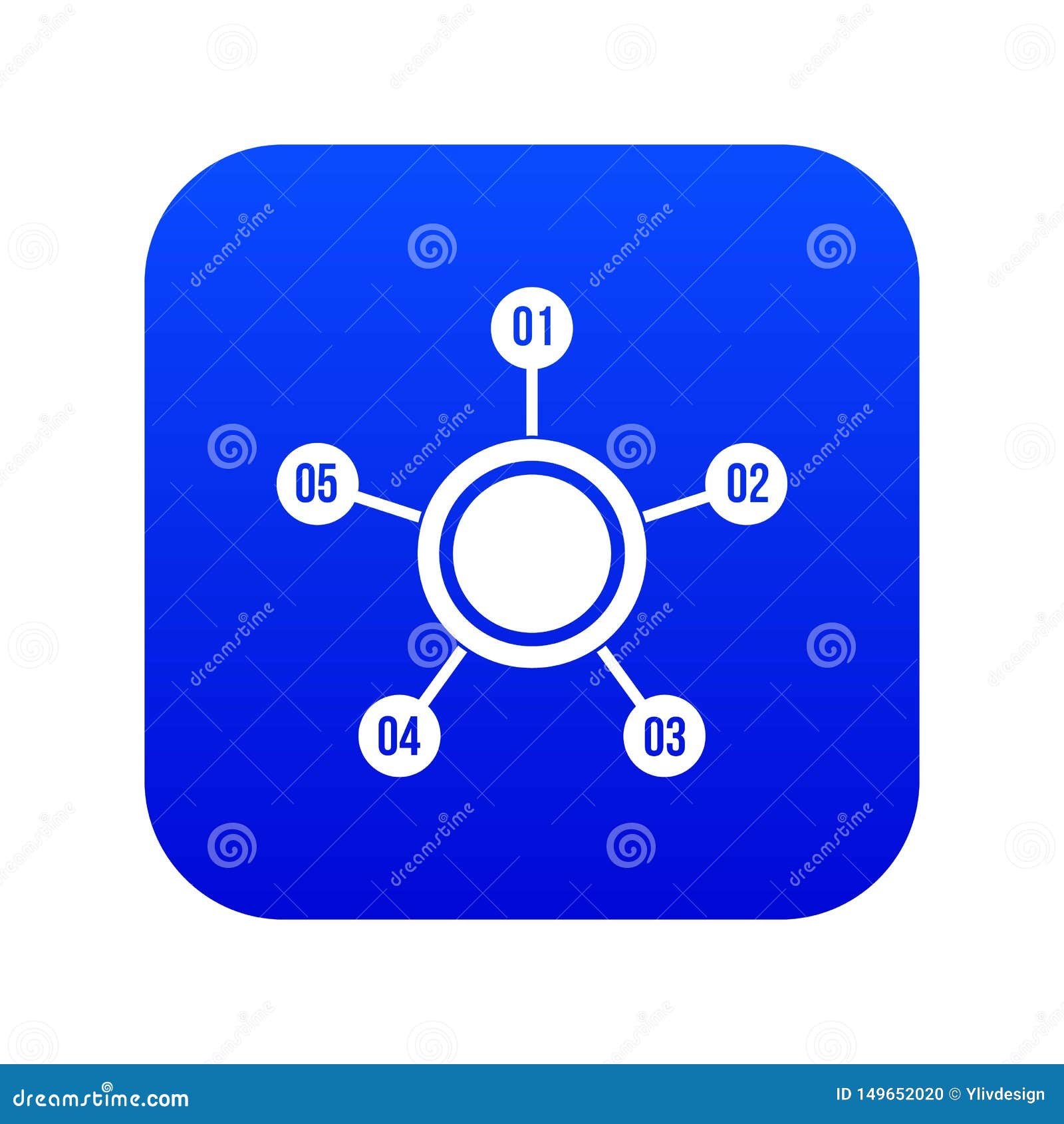 Circle Chart with Numbers Icon Digital Blue Stock Vector - Illustration ...