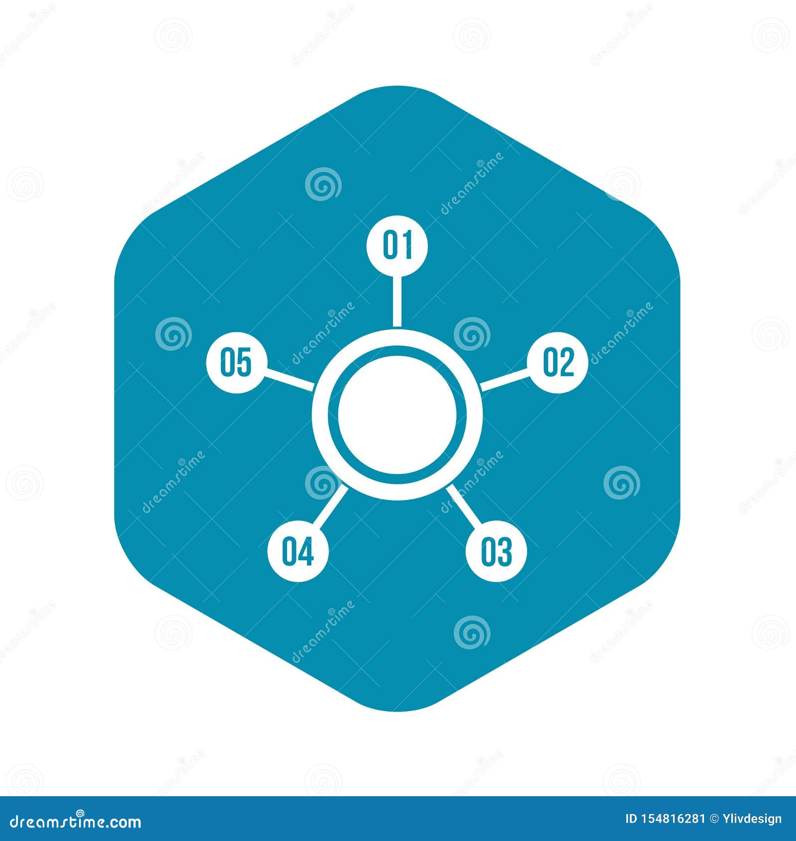 Circle Chart with Numbers Icon, Simple Style Stock Vector ...
