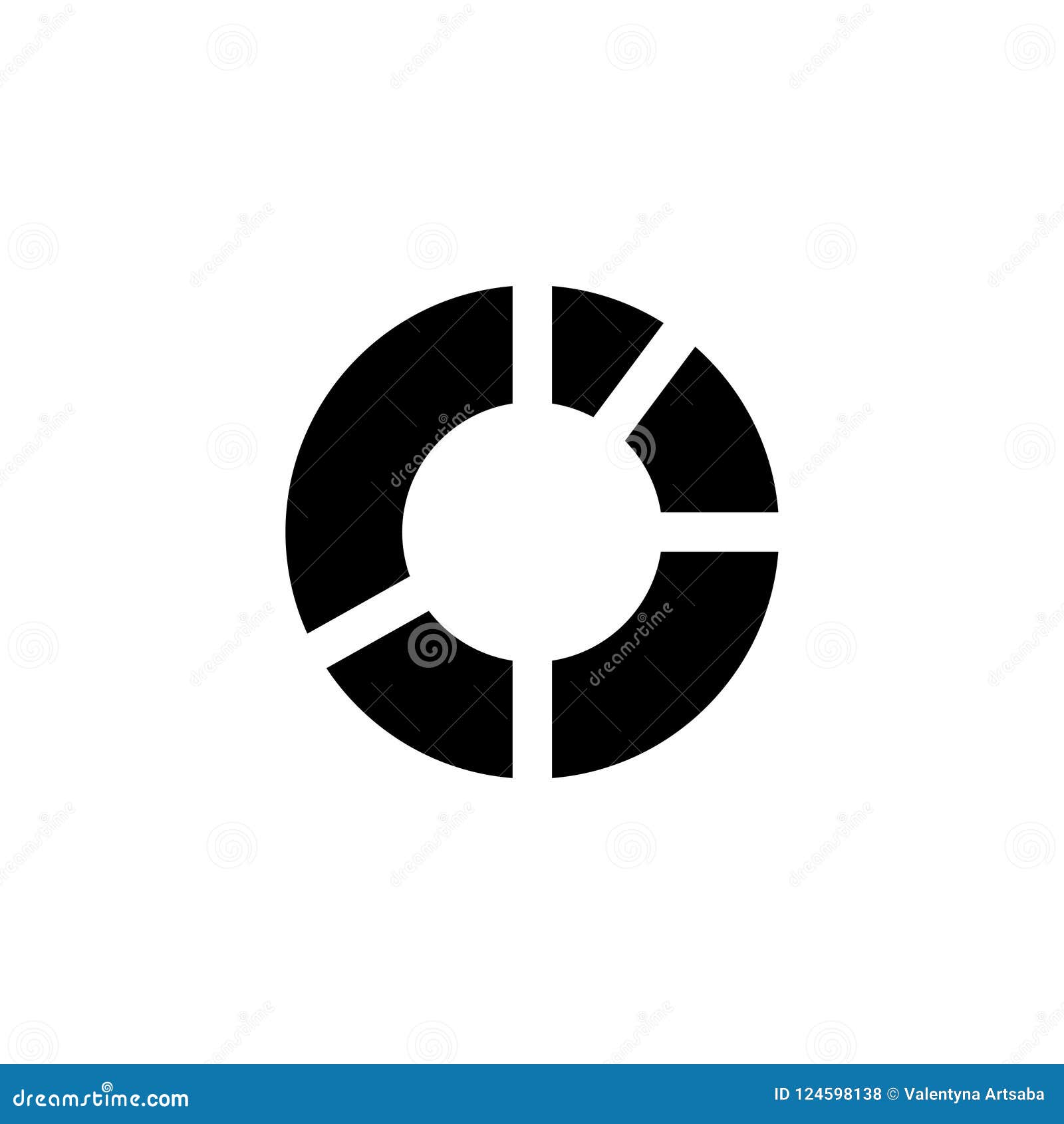 Circle Chart, Pie Infographics Flat Vector Icon Stock Vector ...