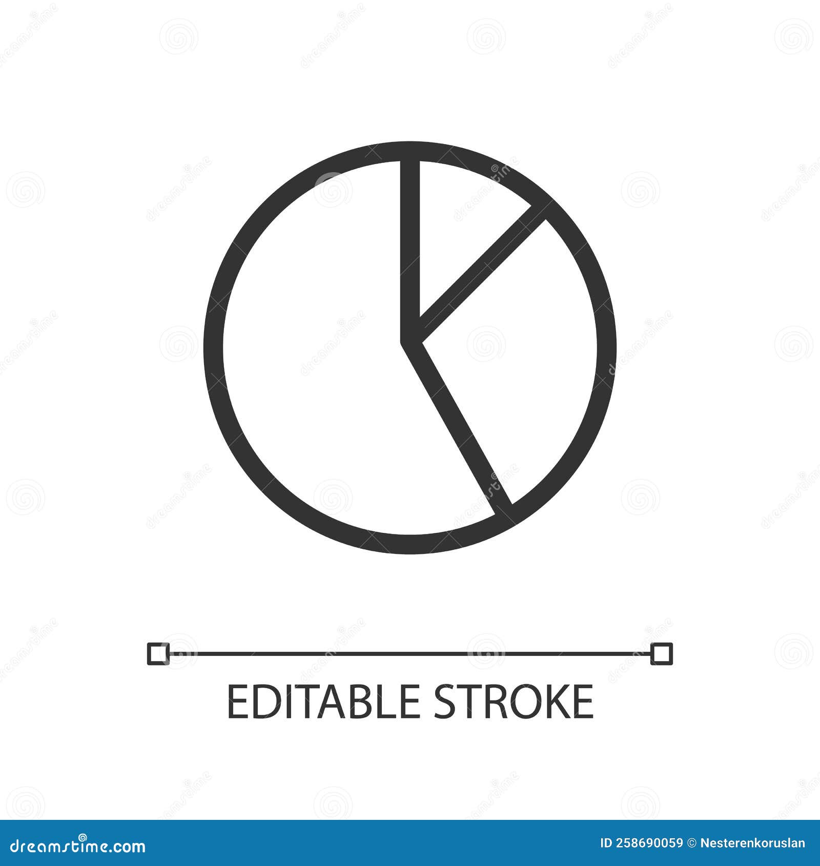 Circle Chart Pixel Perfect Linear Ui Icon Stock Vector - Illustration of phone, line: 258690059