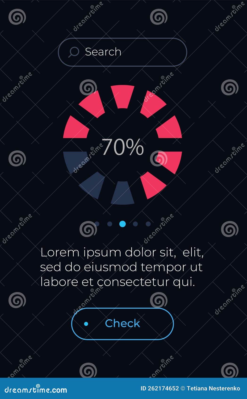 Circle Chart of Progress UI Element Template Stock Vector ...