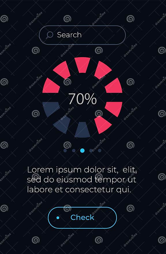 Circle Chart of Progress UI Element Template Stock Vector - Illustration of information, flat ...