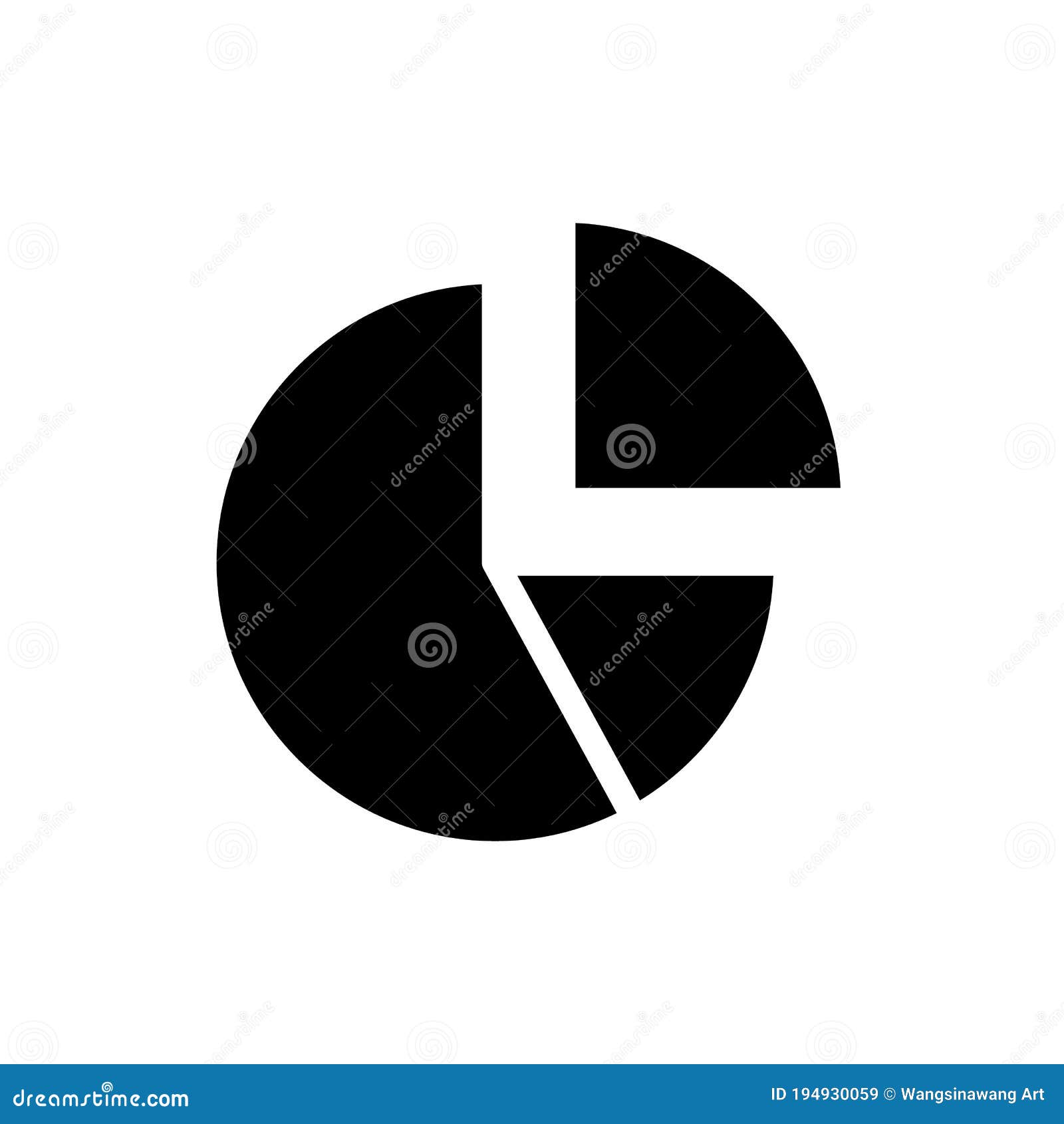 Circle Chart Symbol Flat Black Line Icon, Vector Illustration Stock ...
