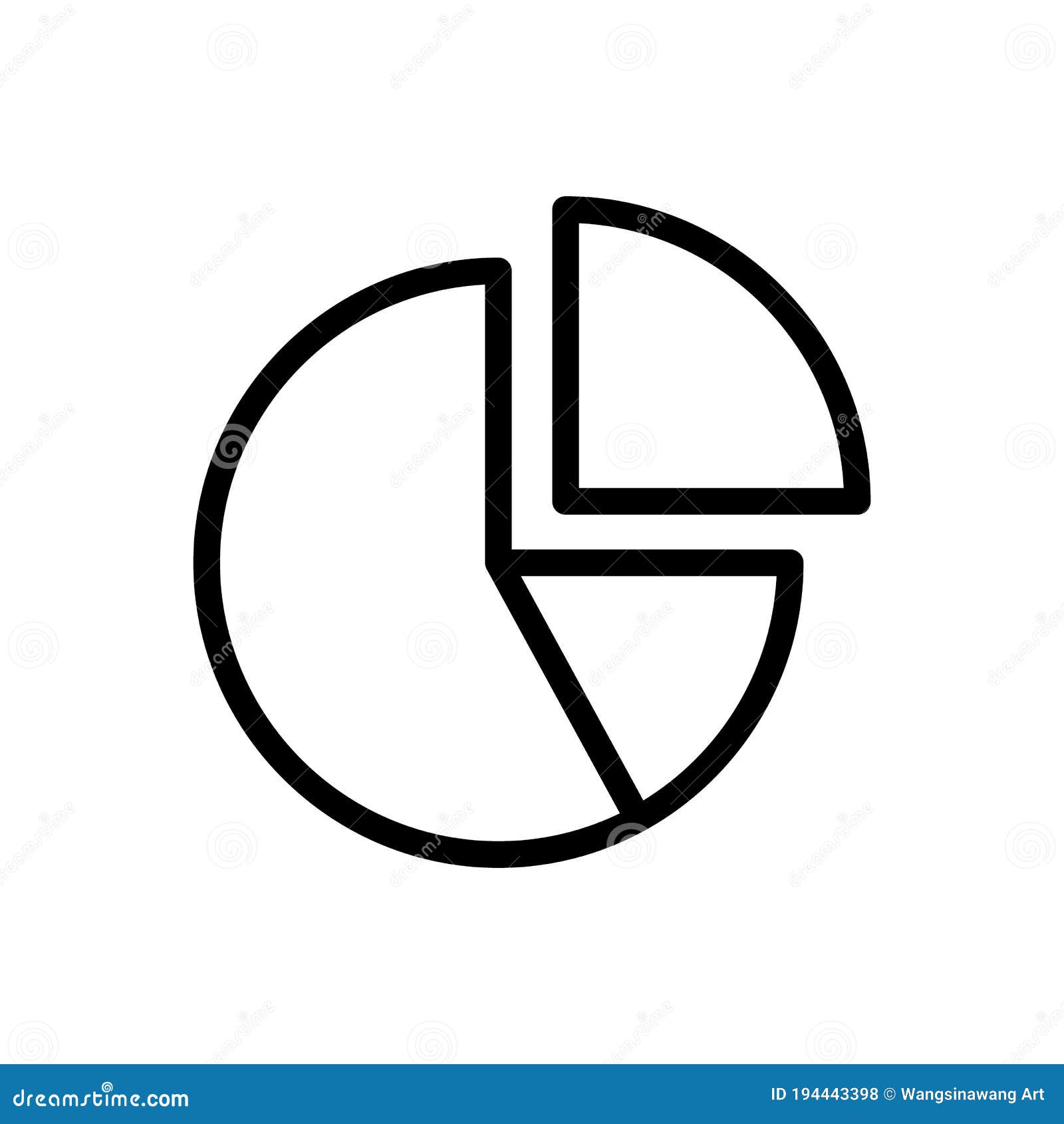 Circle Chart Symbol Line Icon, Vector Illustration Stock Vector ...