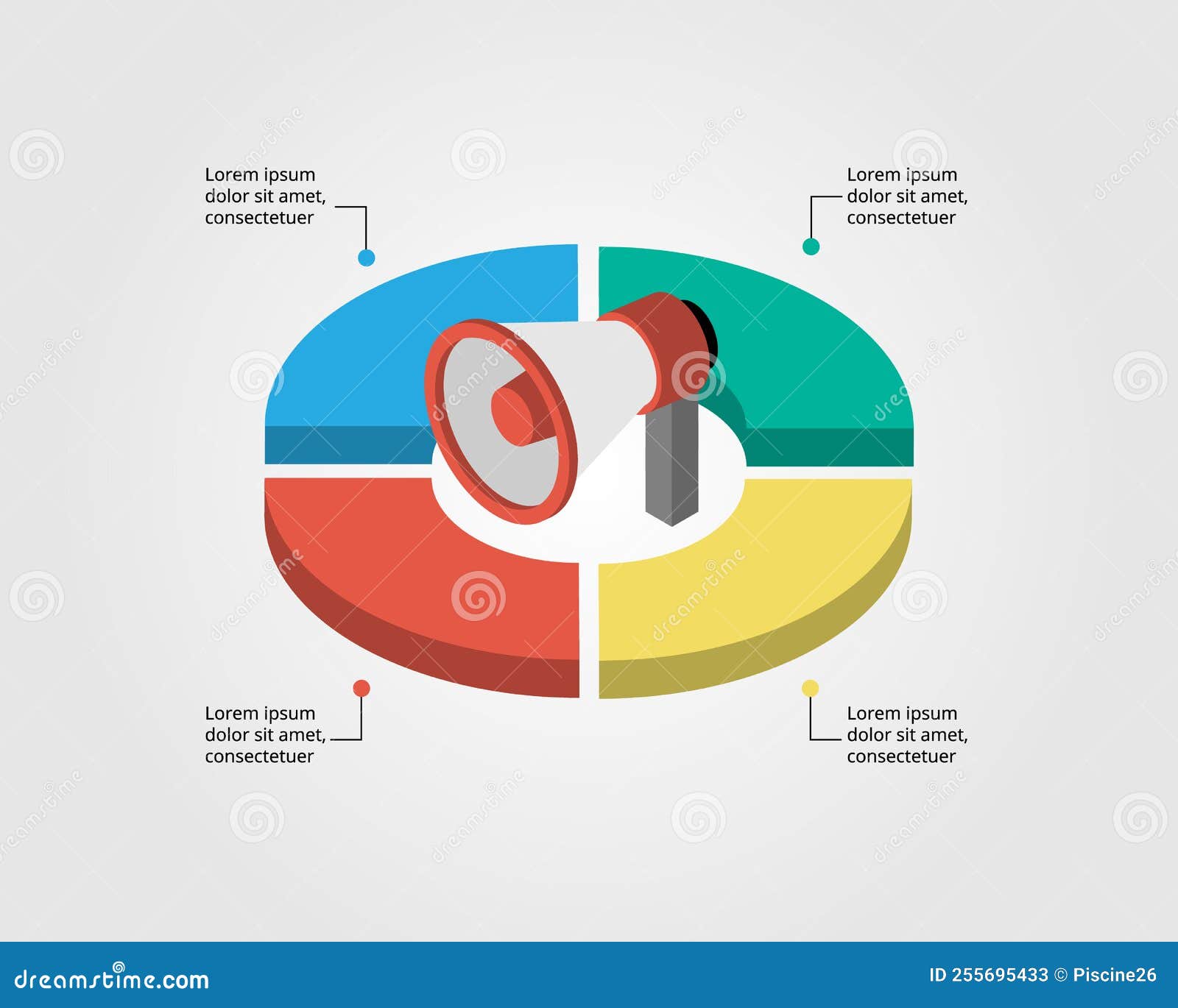Circle Chart Template with Loud Speaker for Marketing or Promotion ...