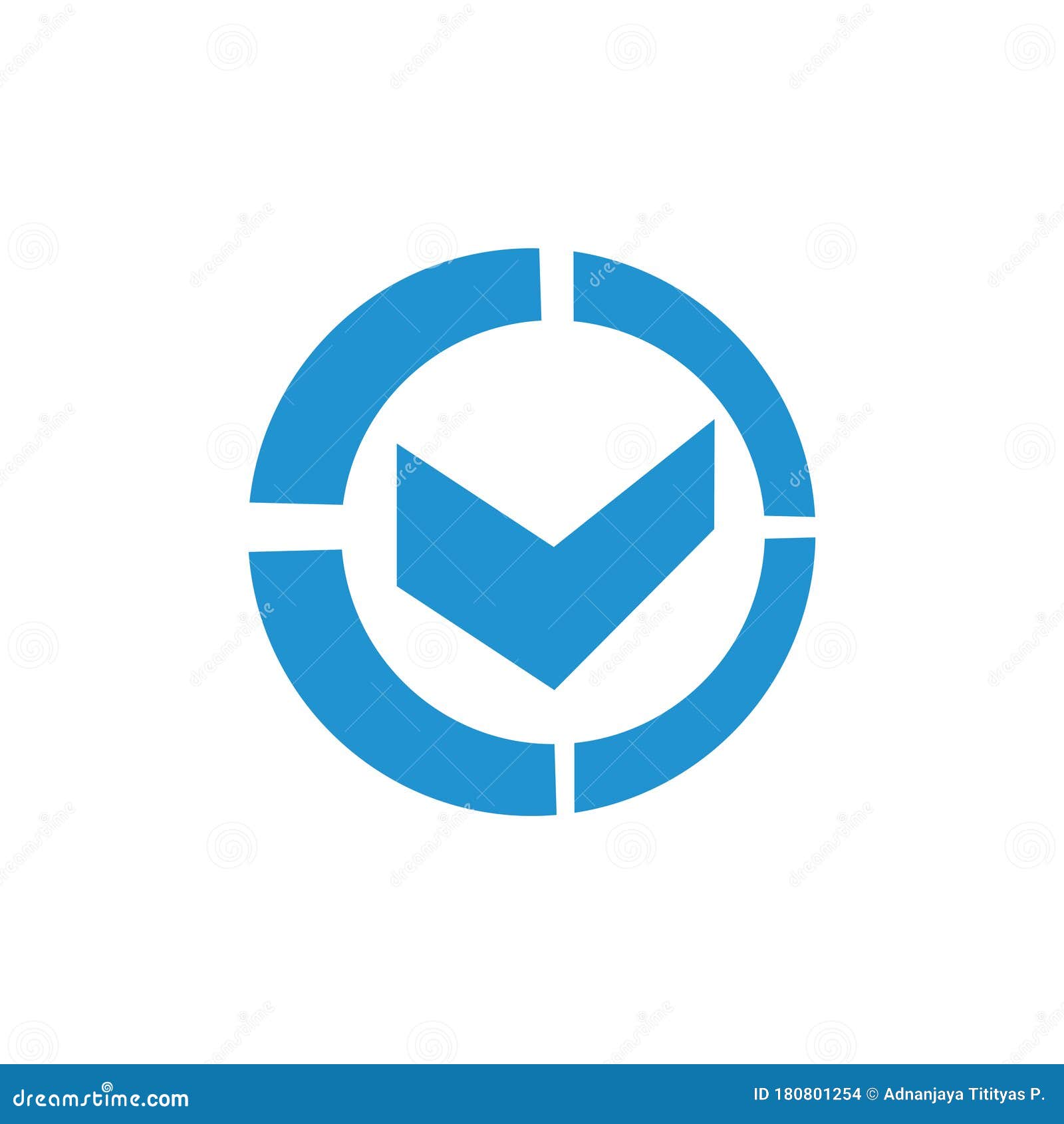 Circle Check Mark Geometric Logo Vector Stock Vector - Illustration of ...