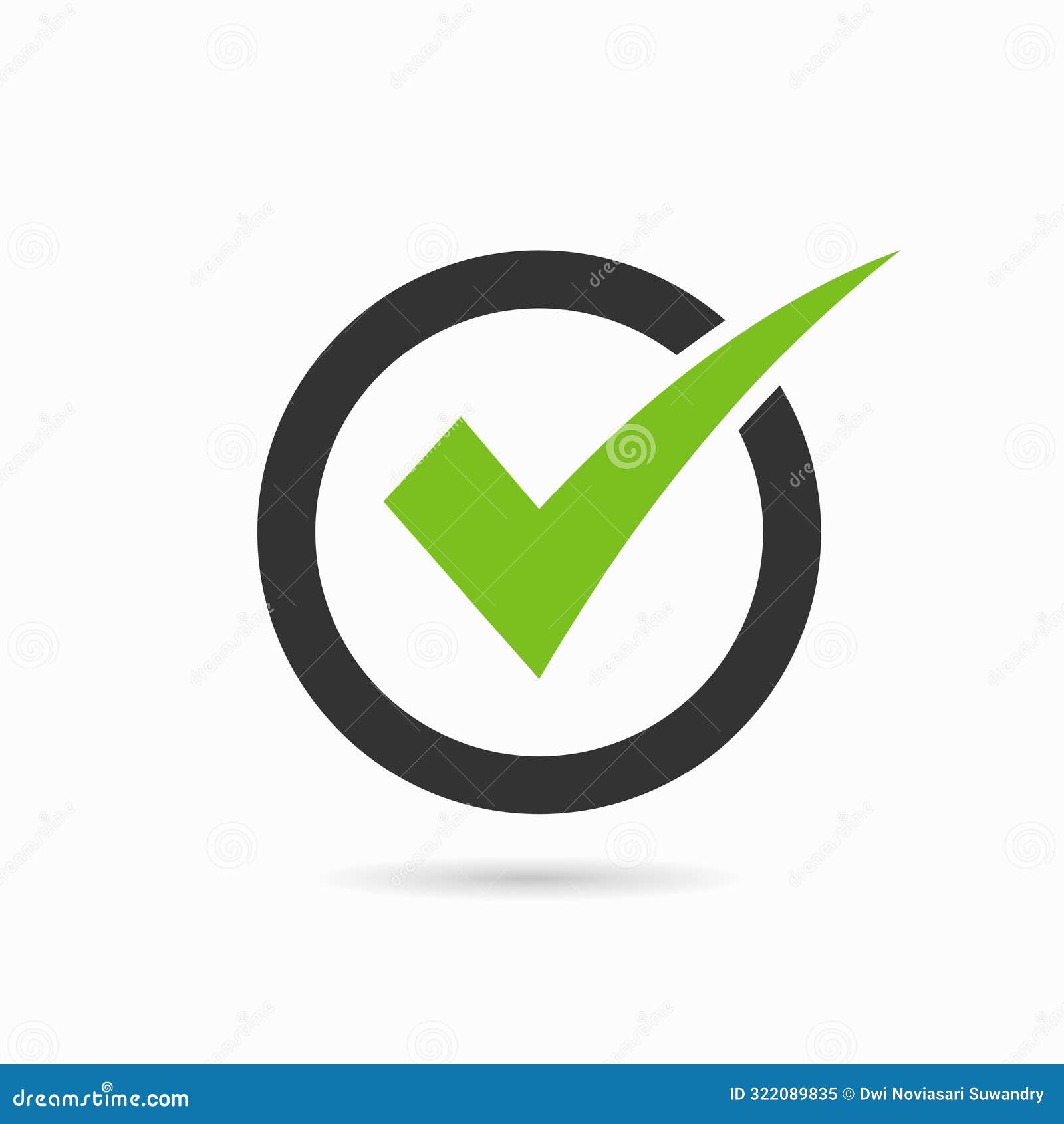 A Circle with a Check Mark Sign Icon Stock Vector - Illustration of ...