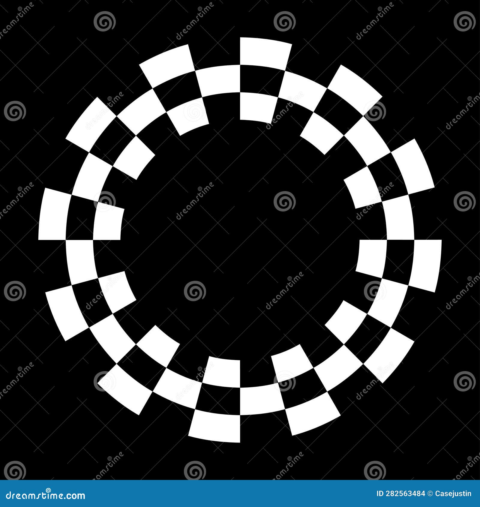 Racing Sport Circle Checkerboard Frame, Spiral Design Pattern, Isolated ...
