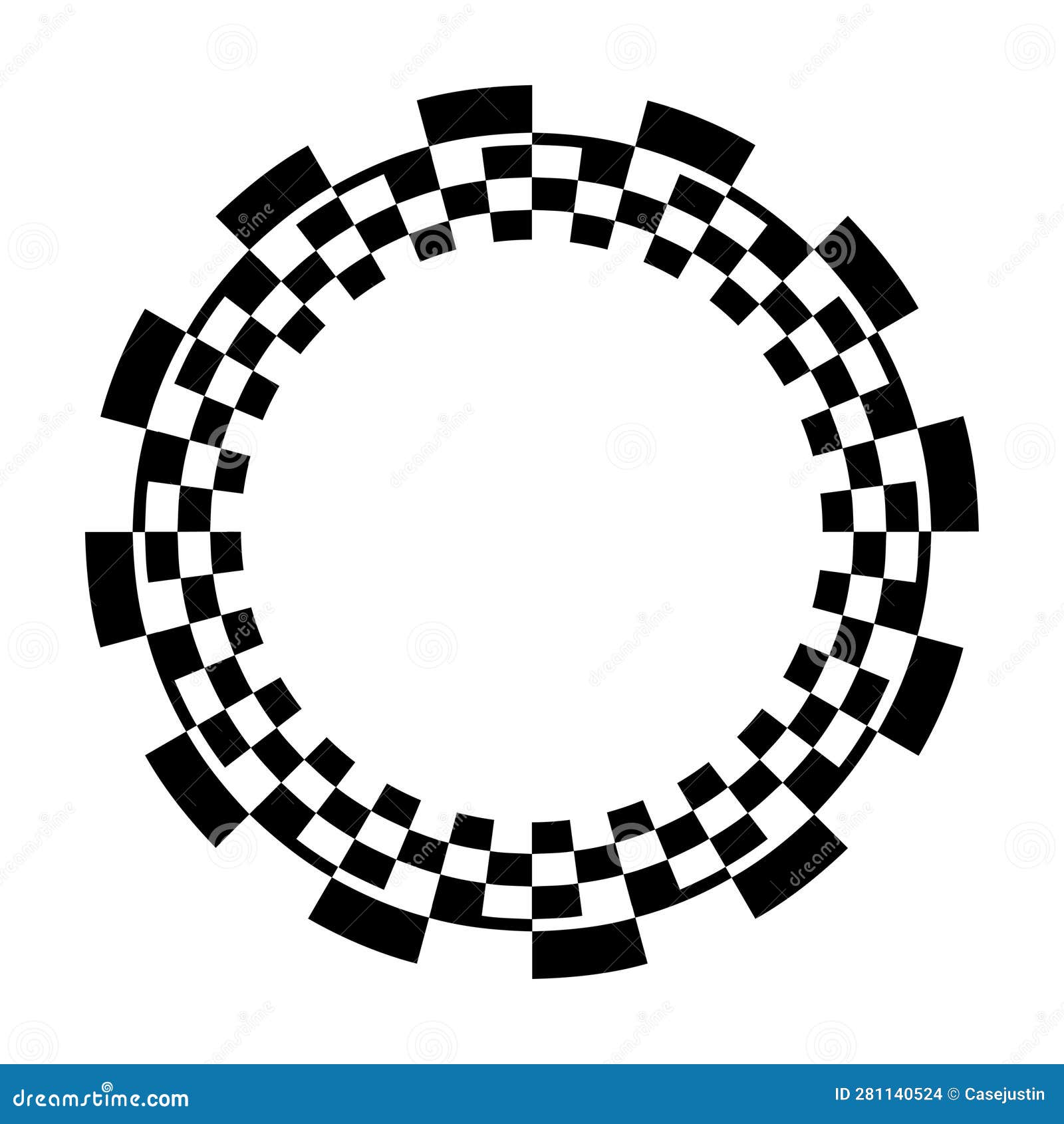 Circle Checkerboard Frame, Spiral Design Border Pattern, Copy Space ...