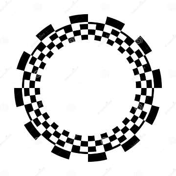 Circle Checkerboard Frame, Spiral Design Border Pattern, Copy Space ...