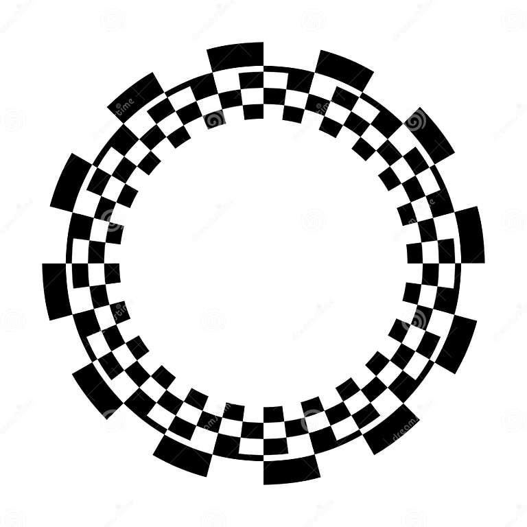 Circle Checkerboard Frame, Spiral Design Border Pattern, Copy Space ...