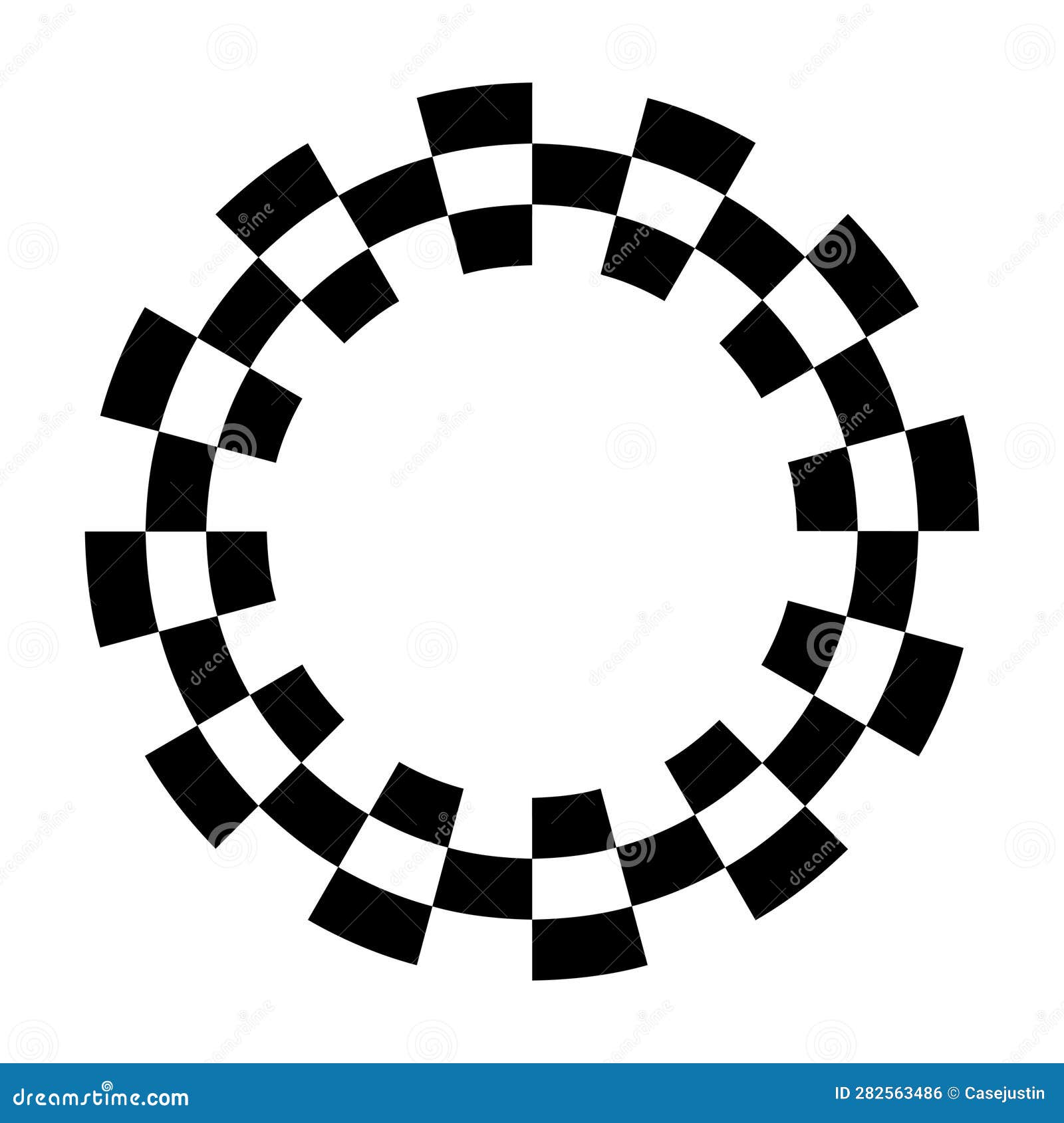 Circle Checkerboard Frame, Spiral Design Border Pattern, Black ...