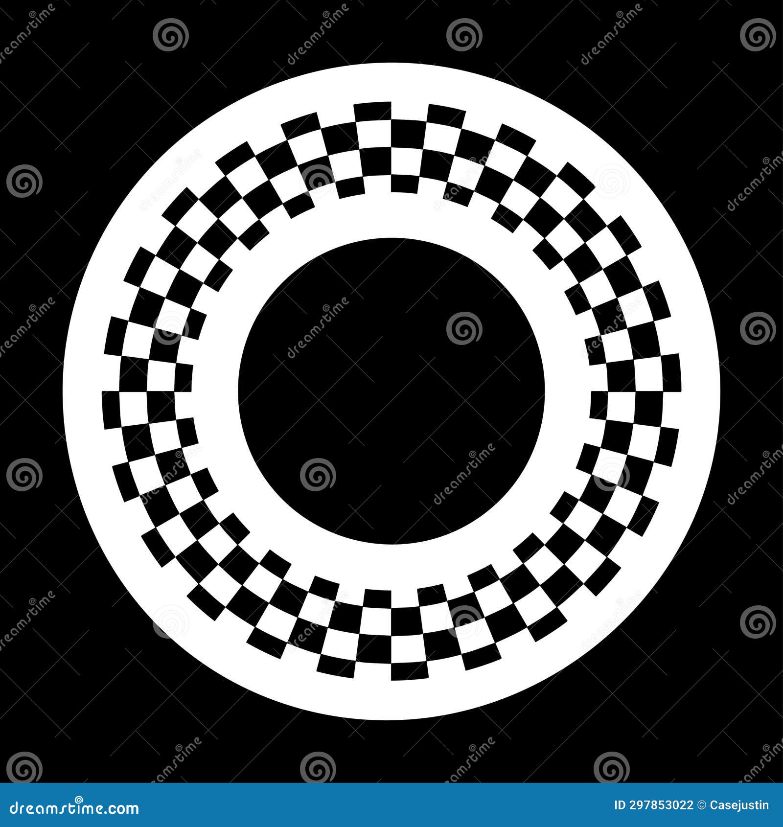 Circle Checkerboard Frame, Spiral Design Border Pattern, with Pattern ...