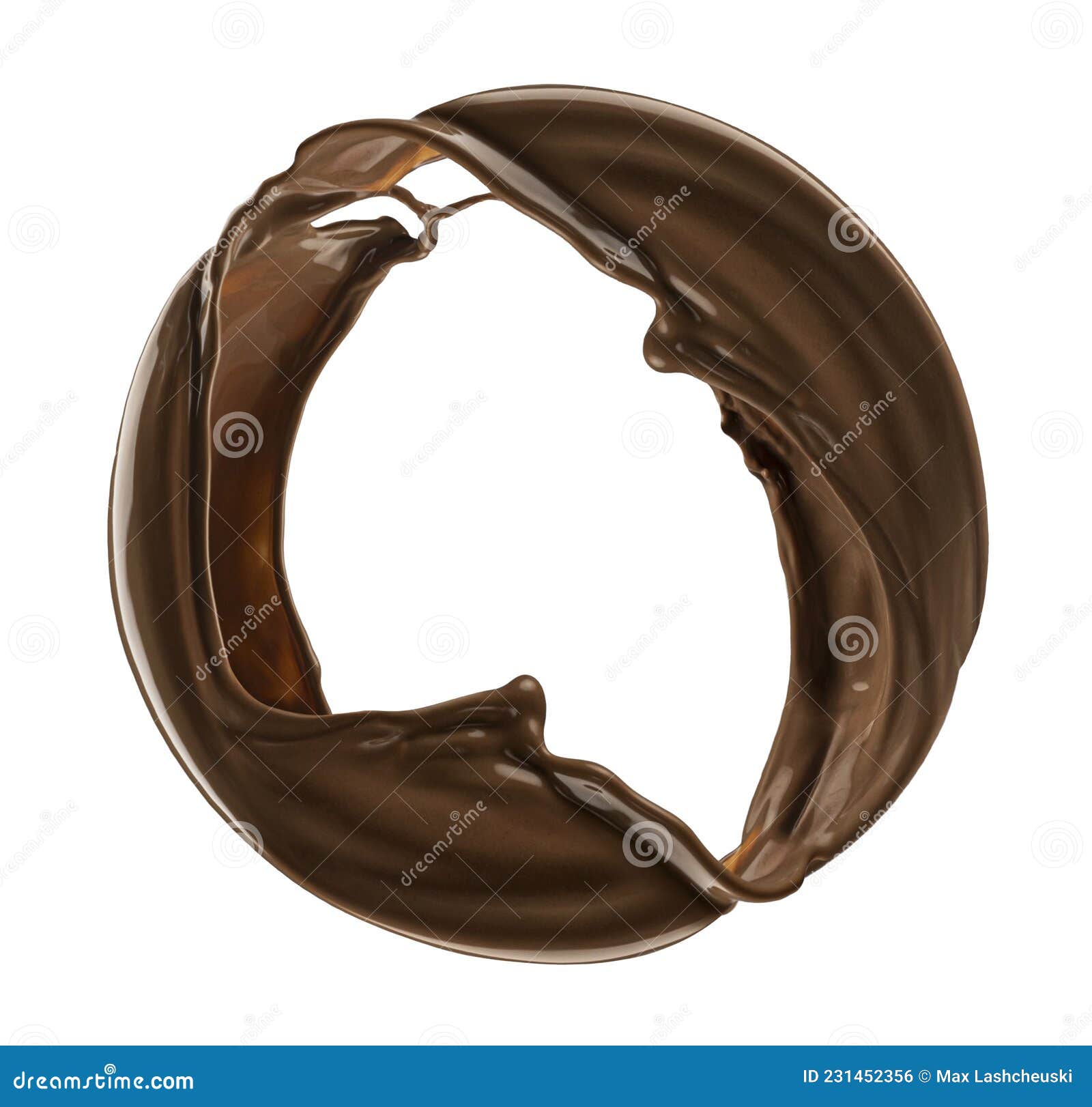 Round Splashes of Chocolate Isolated on White Background Stock Photo ...