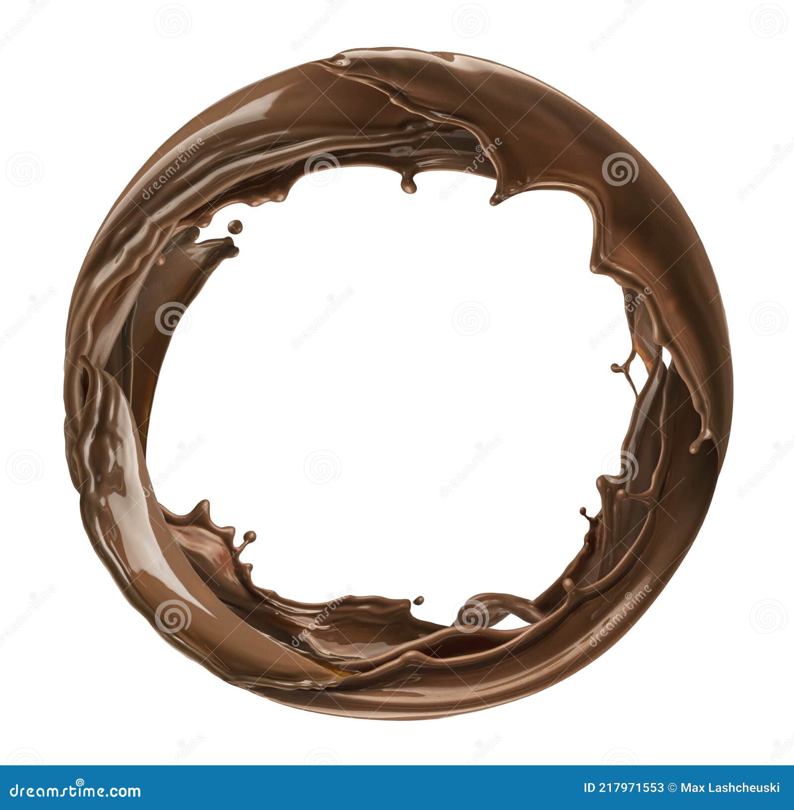 Circle Chocolate Splash Isolated on White Background Stock Image ...