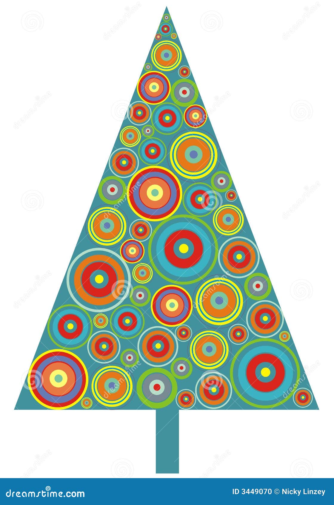 Circle Christmas tree stock vector. Illustration of decorations - 3449070