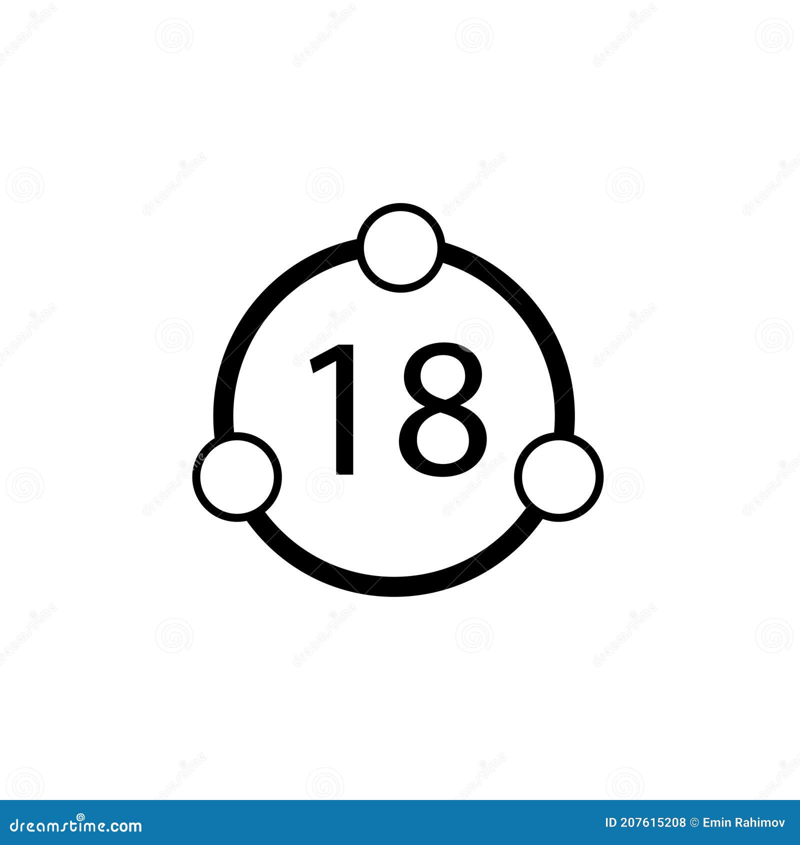 Circle and Circles and Number Eighteen Inside Sign Eps Ten Stock Vector ...