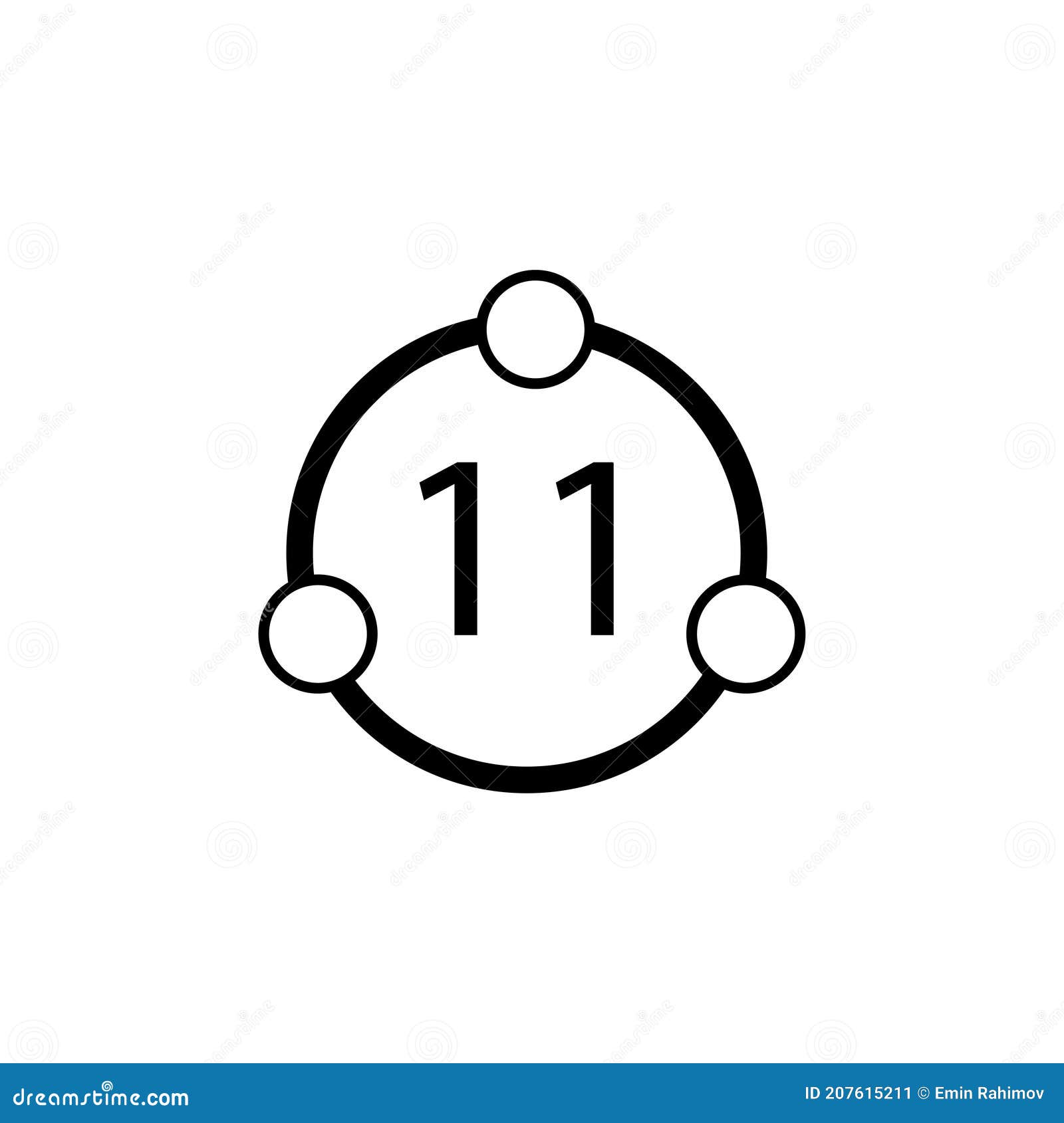 Circle and Circles and Number Eleven Inside Sign Eps Ten Stock Vector ...