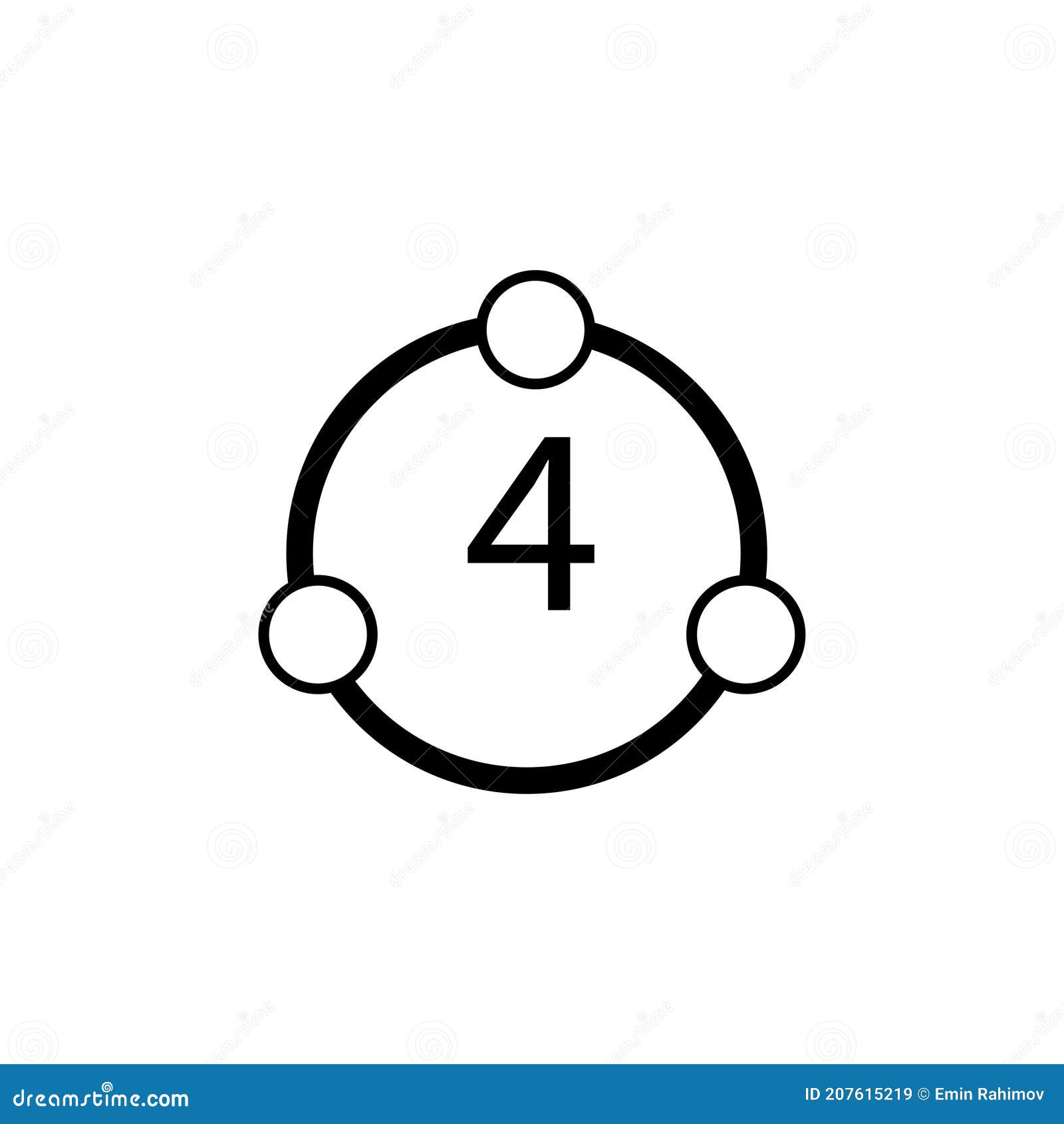 Circle and Circles and Number Four Inside Sign Eps Ten Stock Vector ...