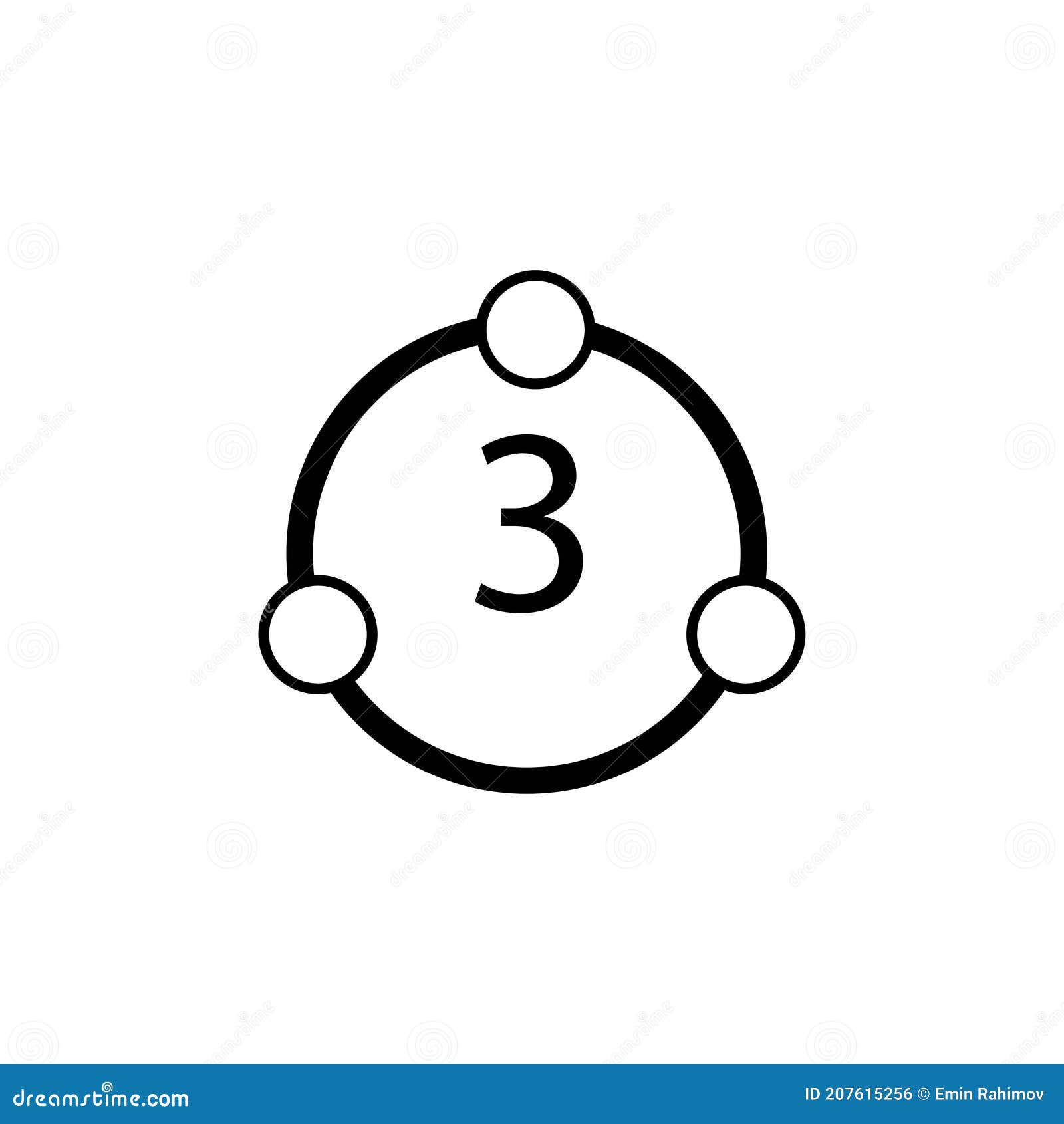 Circle and Circles and Number Three Inside Sign Eps Ten Stock Vector ...
