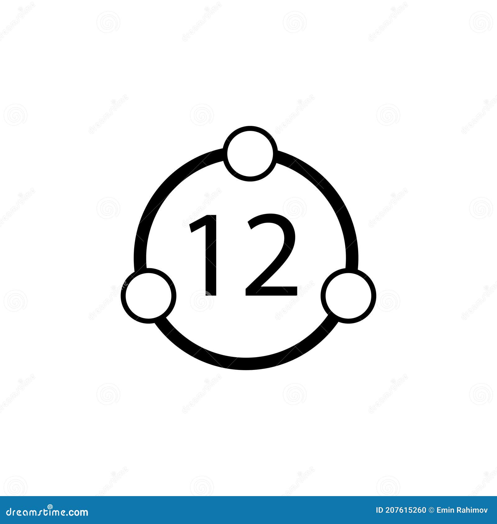 Circle and Circles and Number Twelve Inside Sign Eps Ten Stock Vector ...