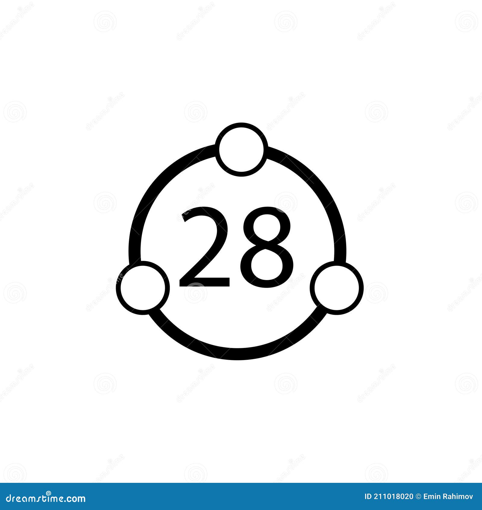 Circle and Circles and Number Twenty Eight Inside Sign Eps Ten Stock ...