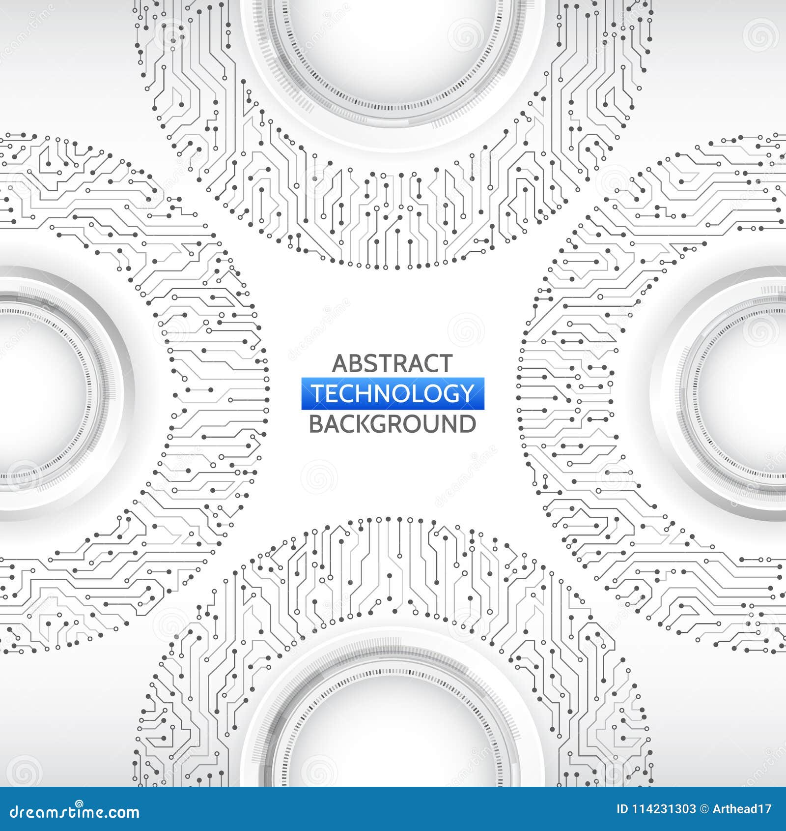 Circle Circuit Board Vector Illustration. High-tech Technology B Stock ...