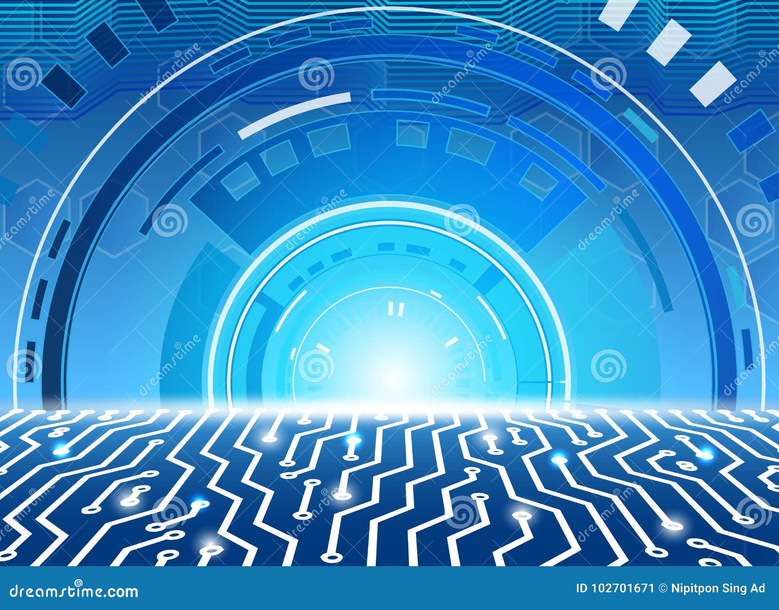 Circle and Circuit Technology Background, Abstract Technology Co Stock ...
